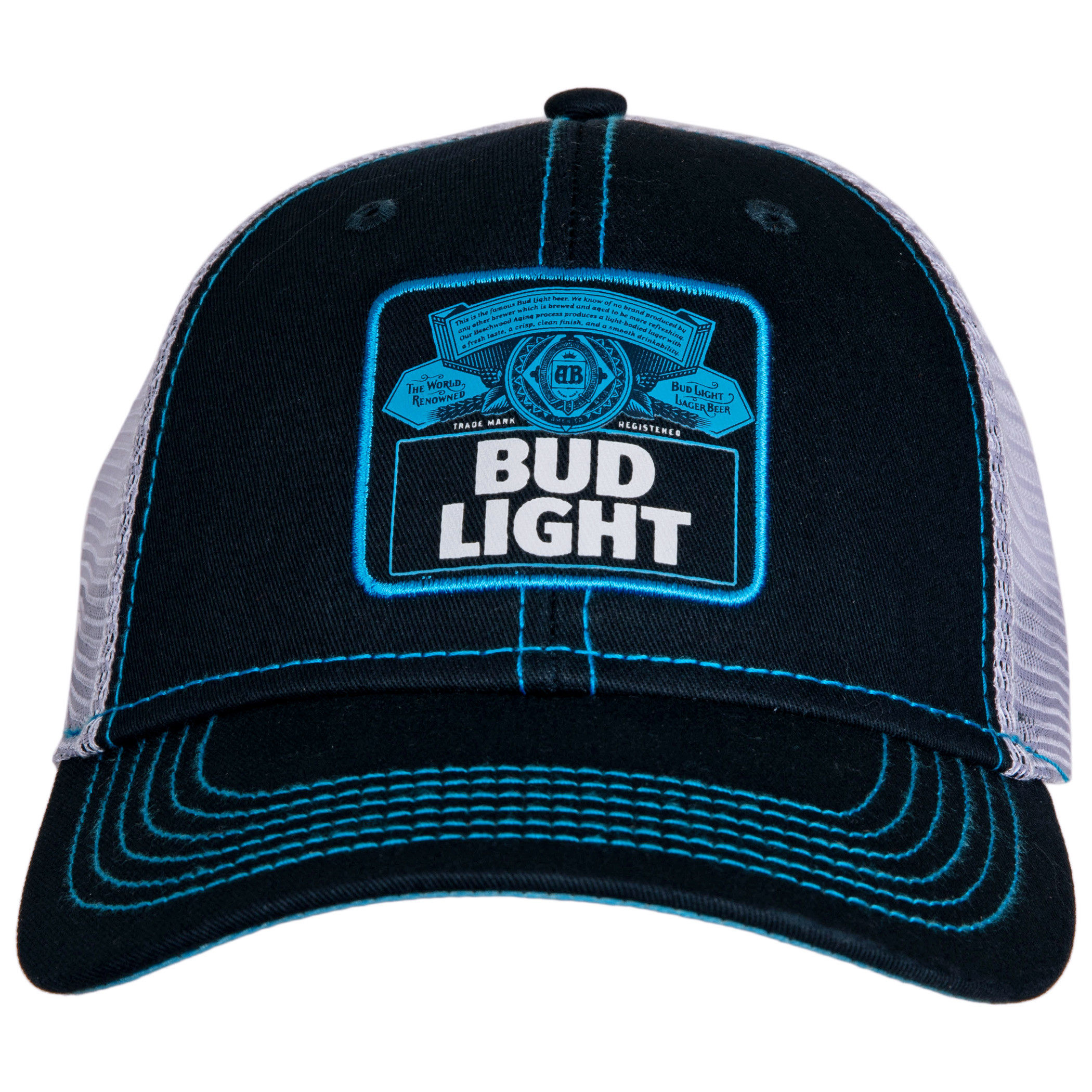 Bud Light Bottle Crest Cotton Twill Mesh Back Snapback Hat | Brew ...