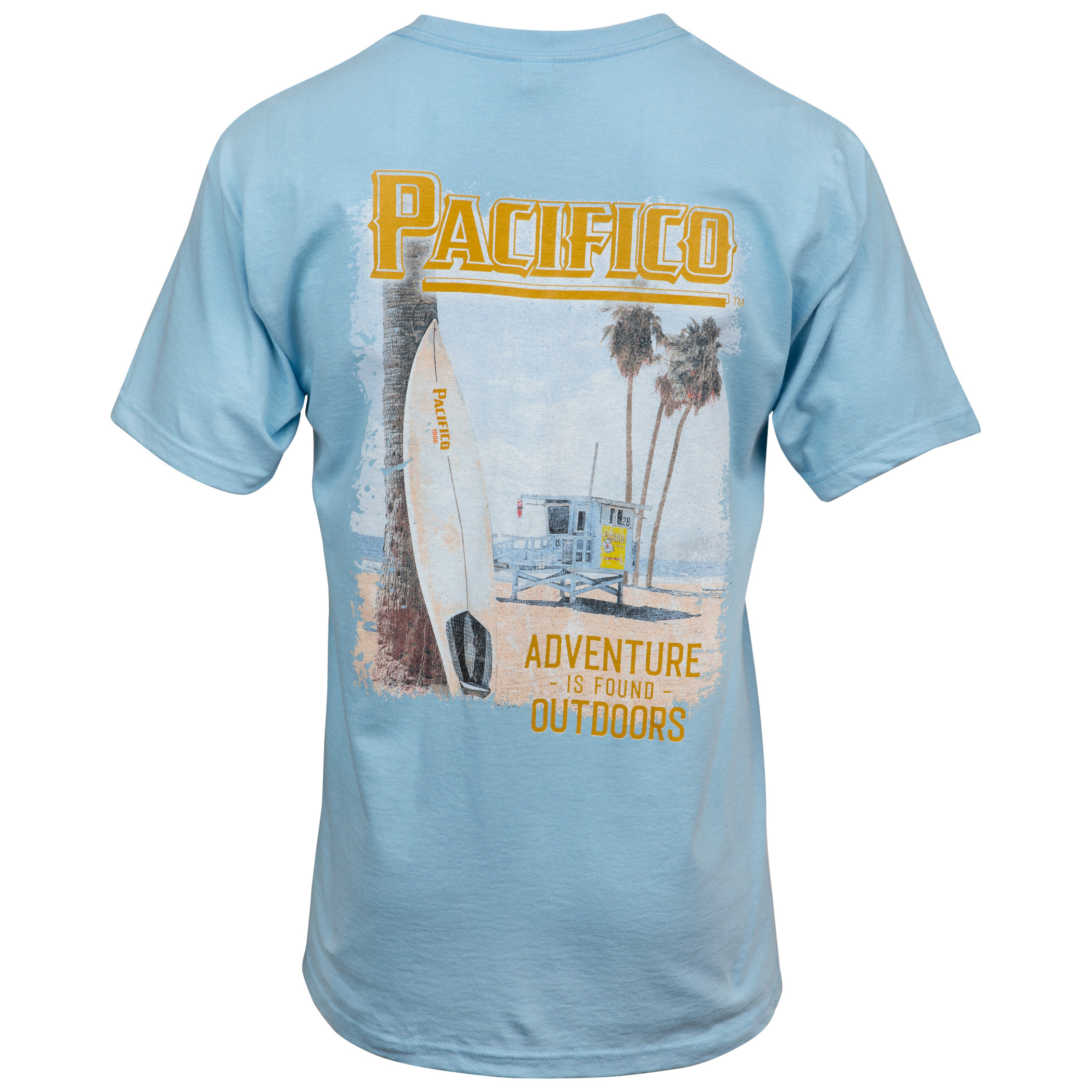 Pacifico Adventure Is Out There Beach Front and Back Print T-Shirt ...