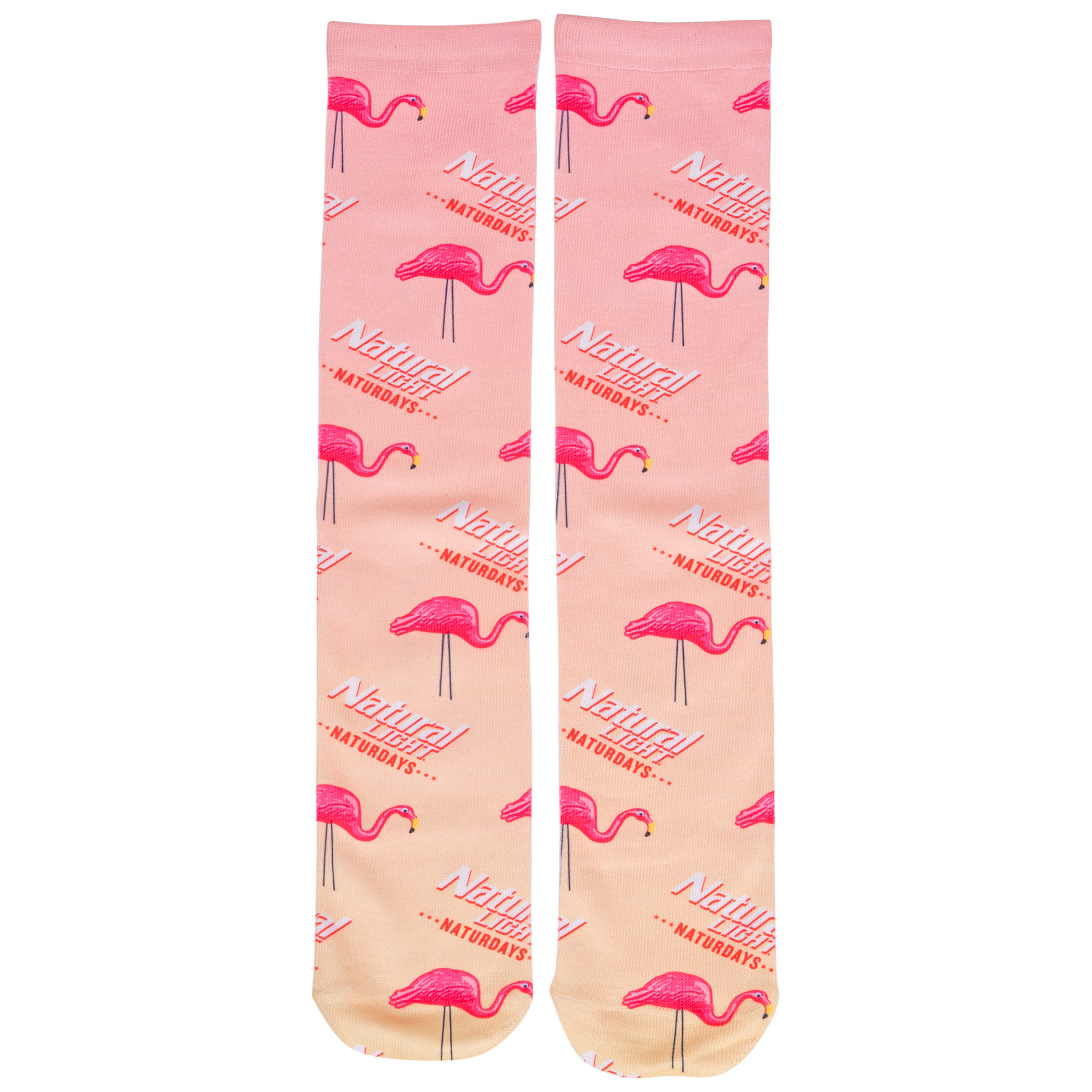Natural Light Naturdays Flamingos All Over Print Crew Socks | Brew ...