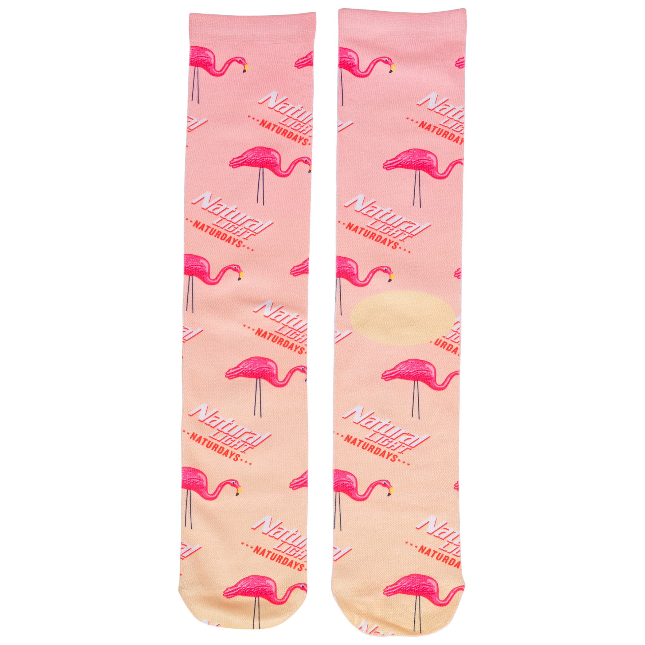 Natural Light Naturdays Flamingos All Over Print Crew Socks | Brew ...