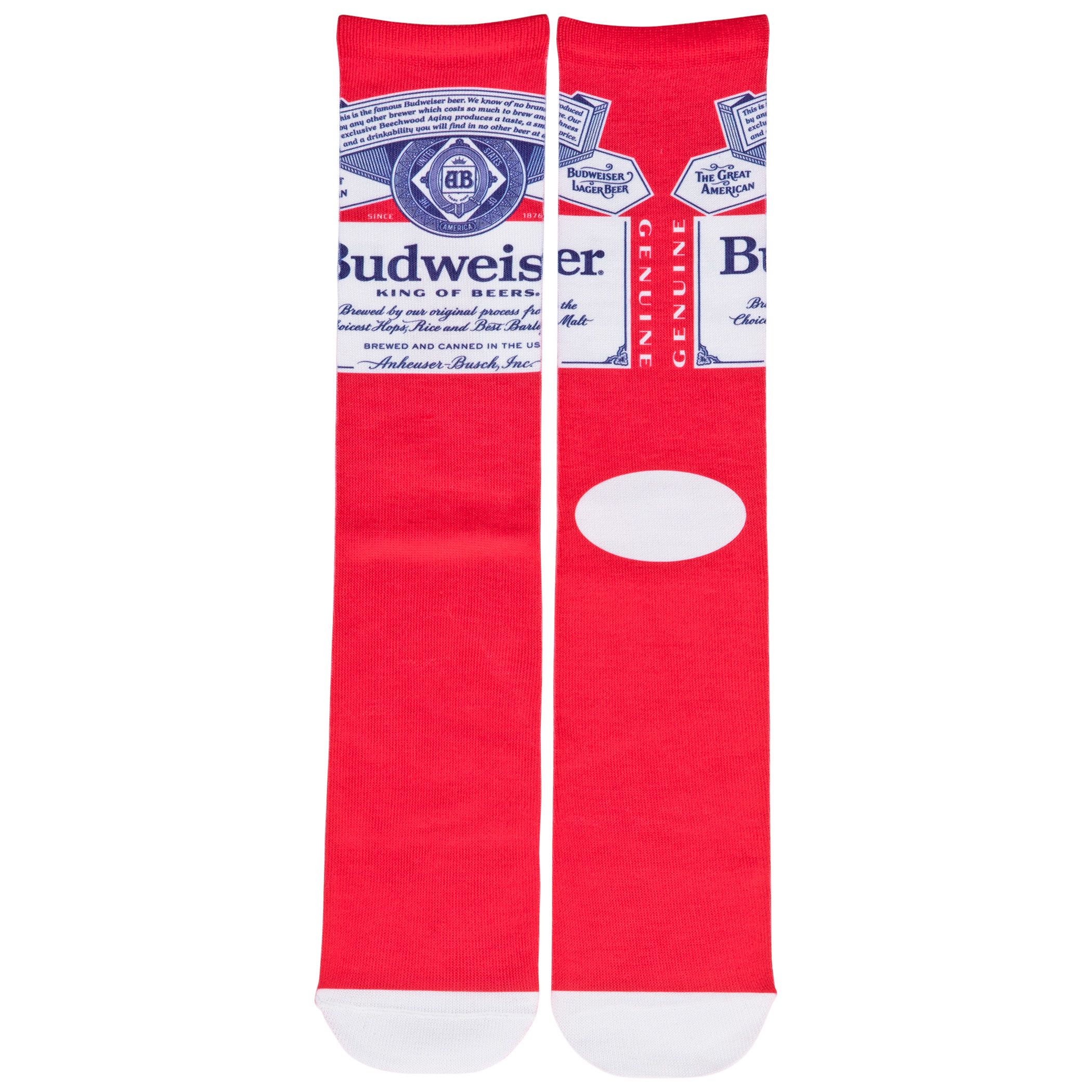Budweiser King of Beers Genuine Logo Crew Socks | Brew-Shirts.com