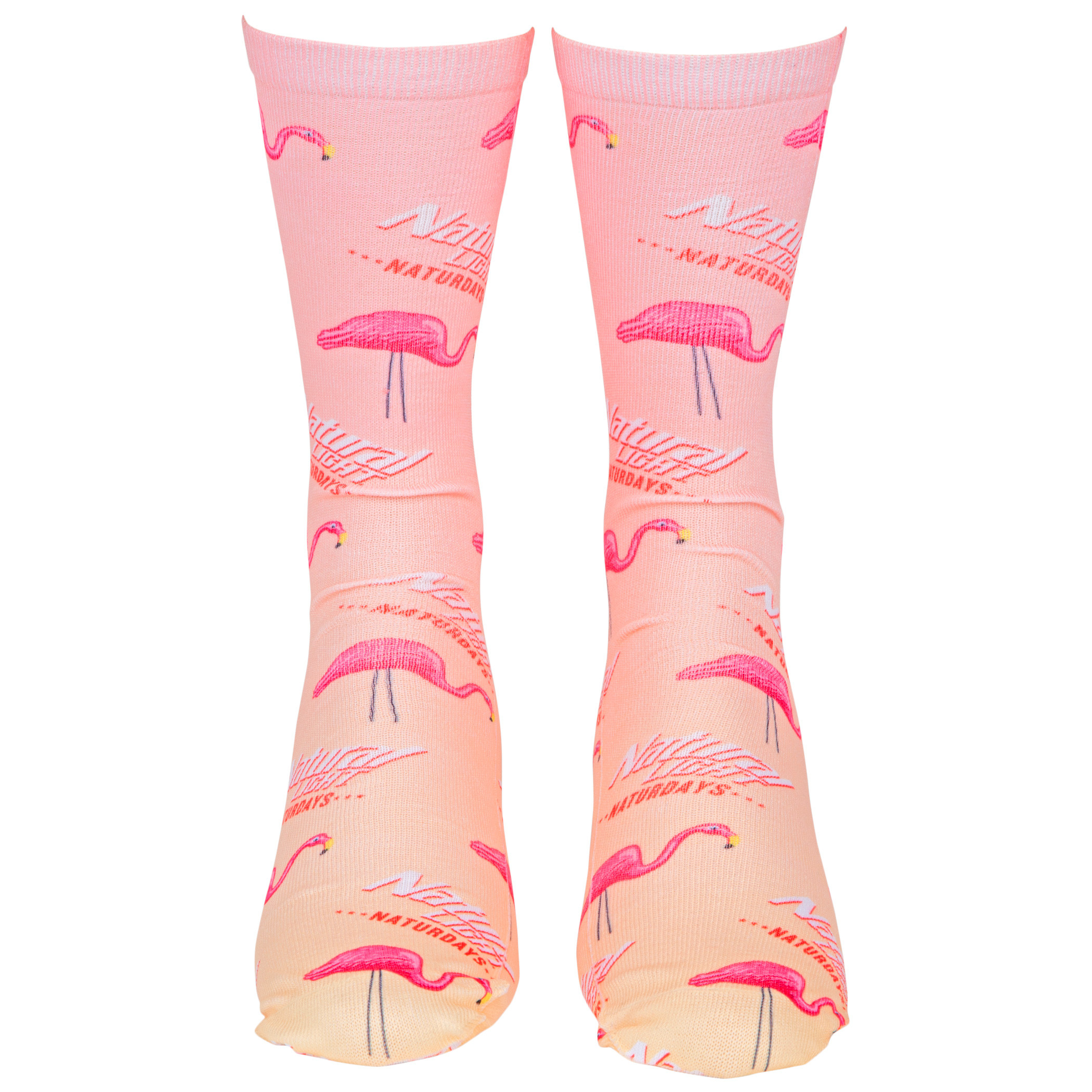 Natural Light Naturdays Flamingos All Over Print Crew Socks | Brew ...