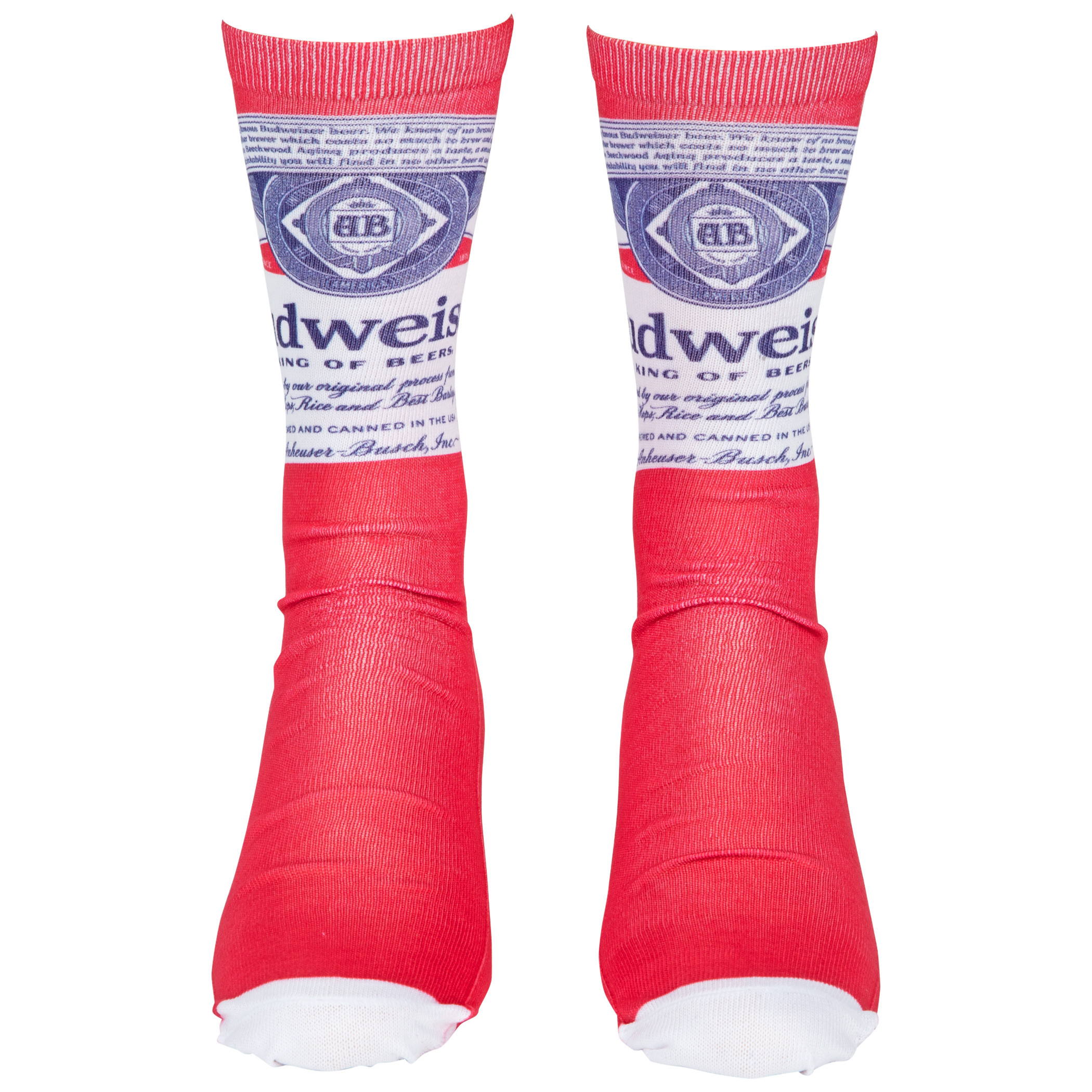 Budweiser King of Beers Genuine Logo Crew Socks | Brew-Shirts.com