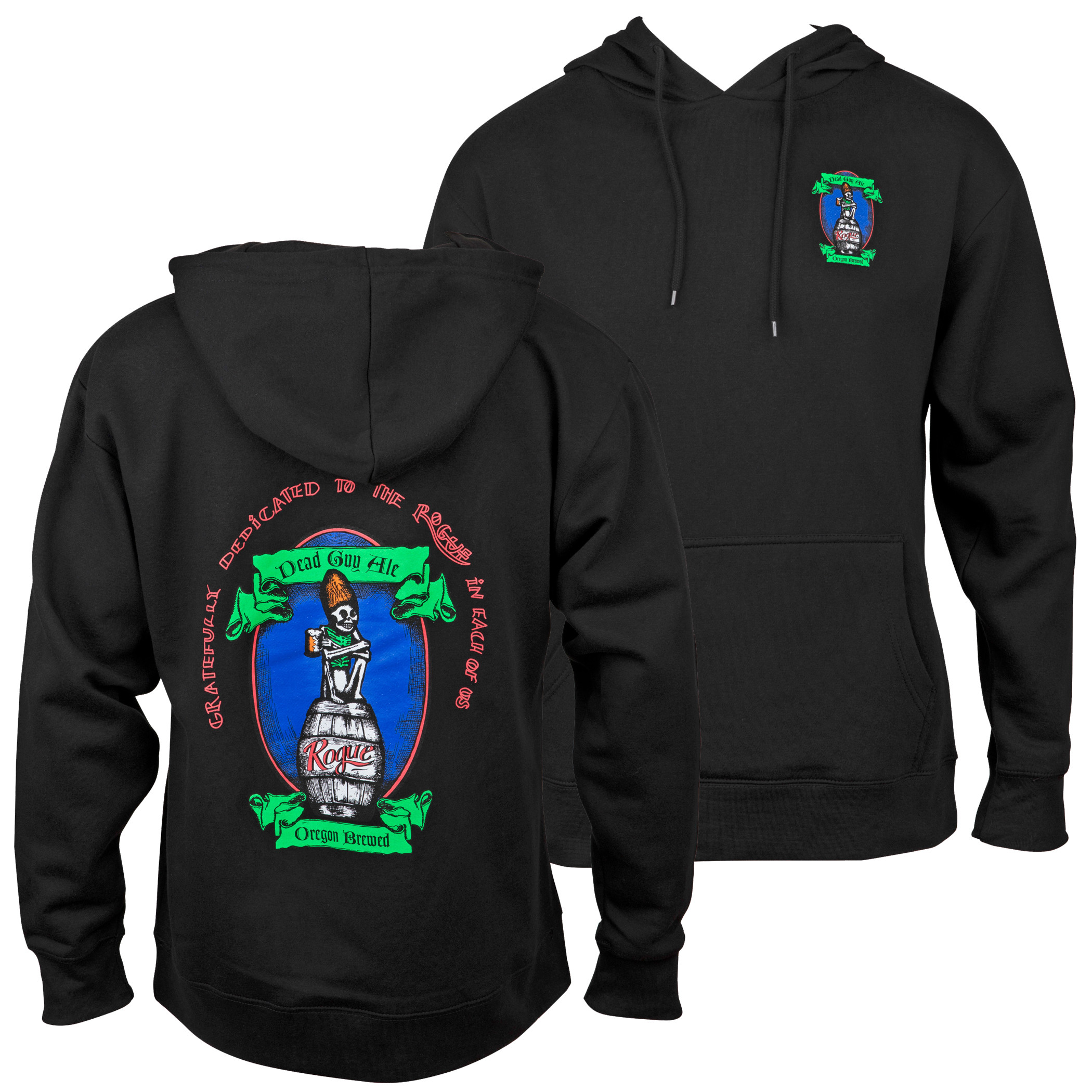 Dead Guy Full Color Logo Front and Back Print Hoodie | Brew-Shirts.com