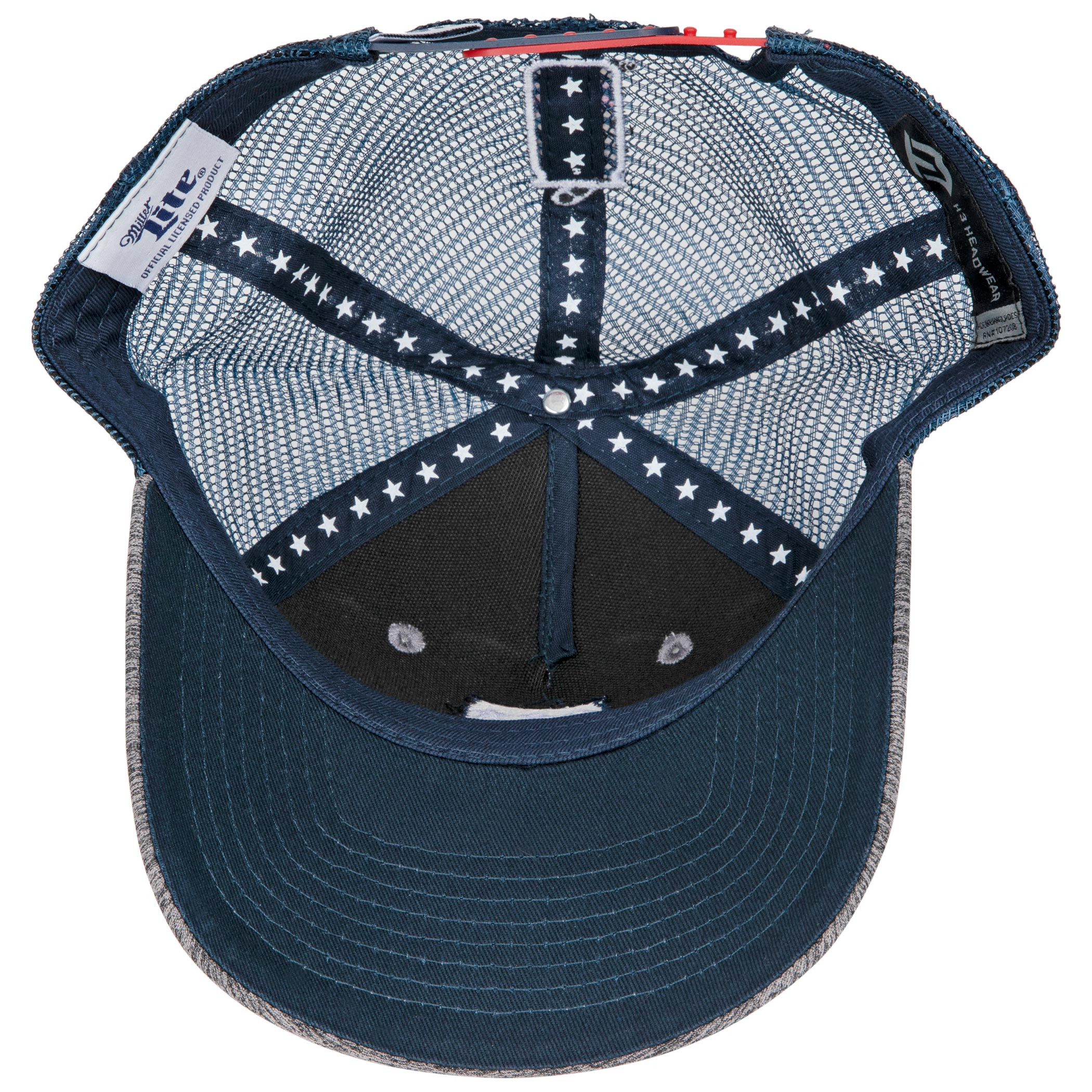 Miller Lite Patriotic Beer Can Trucker Snapback Hat | Brew-Shirts.com
