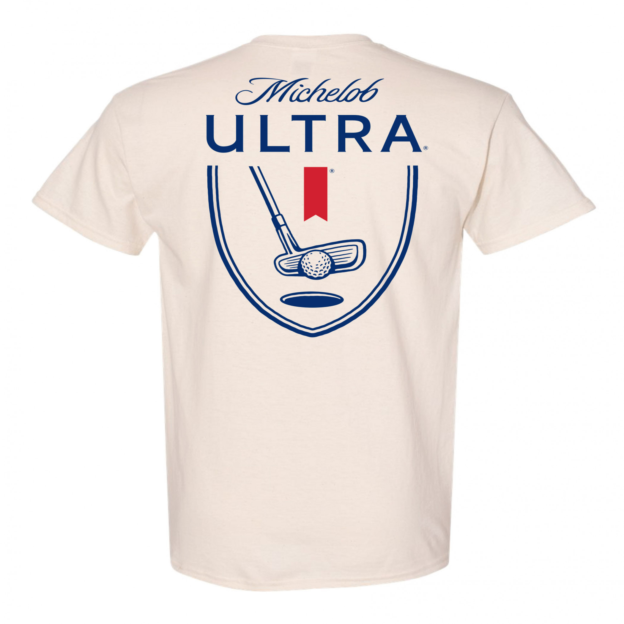 Michelob Ultra Golf Putter Front and Back Print T-Shirt Beige | eBay