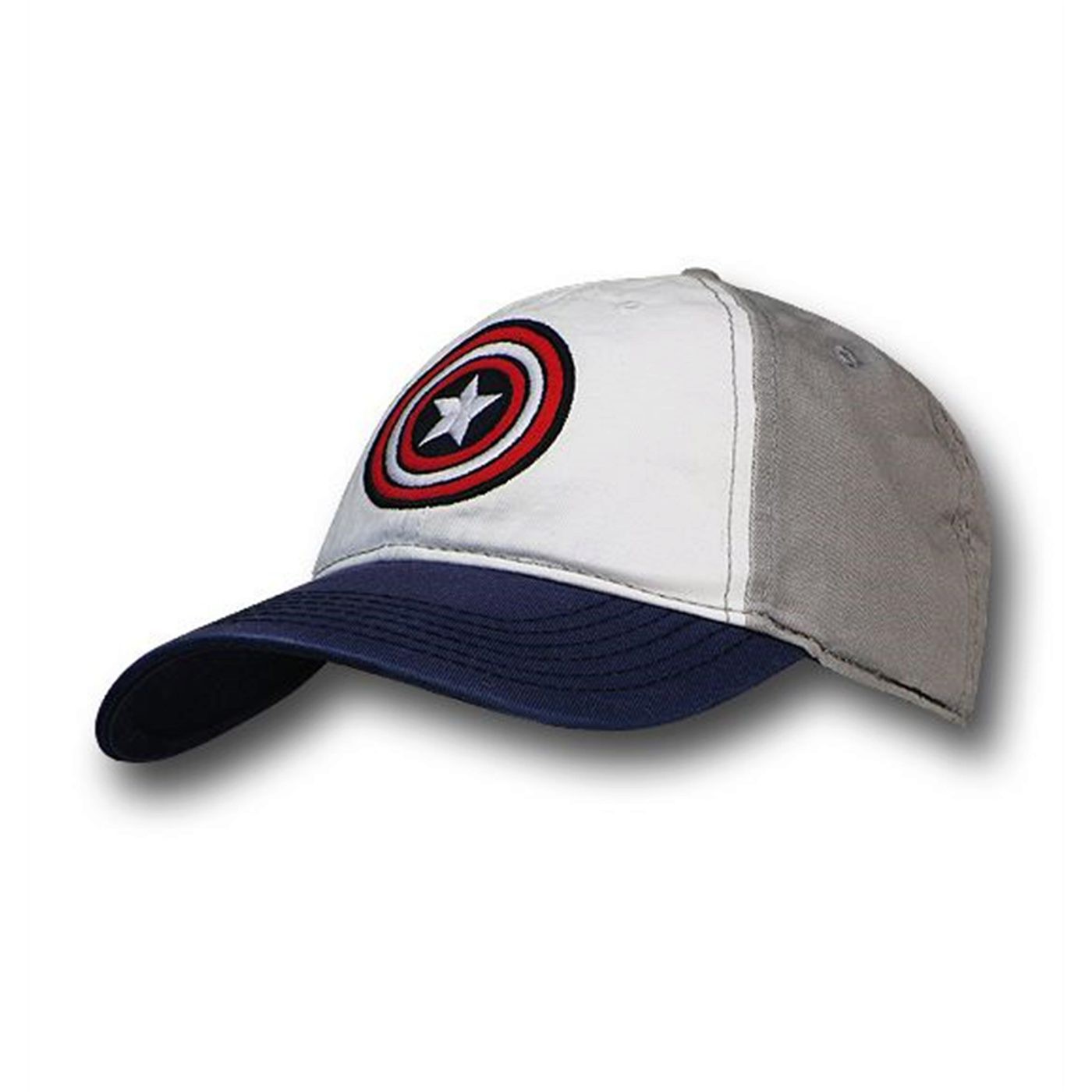 Captain America White Gray Buckle Closure Baseball Cap