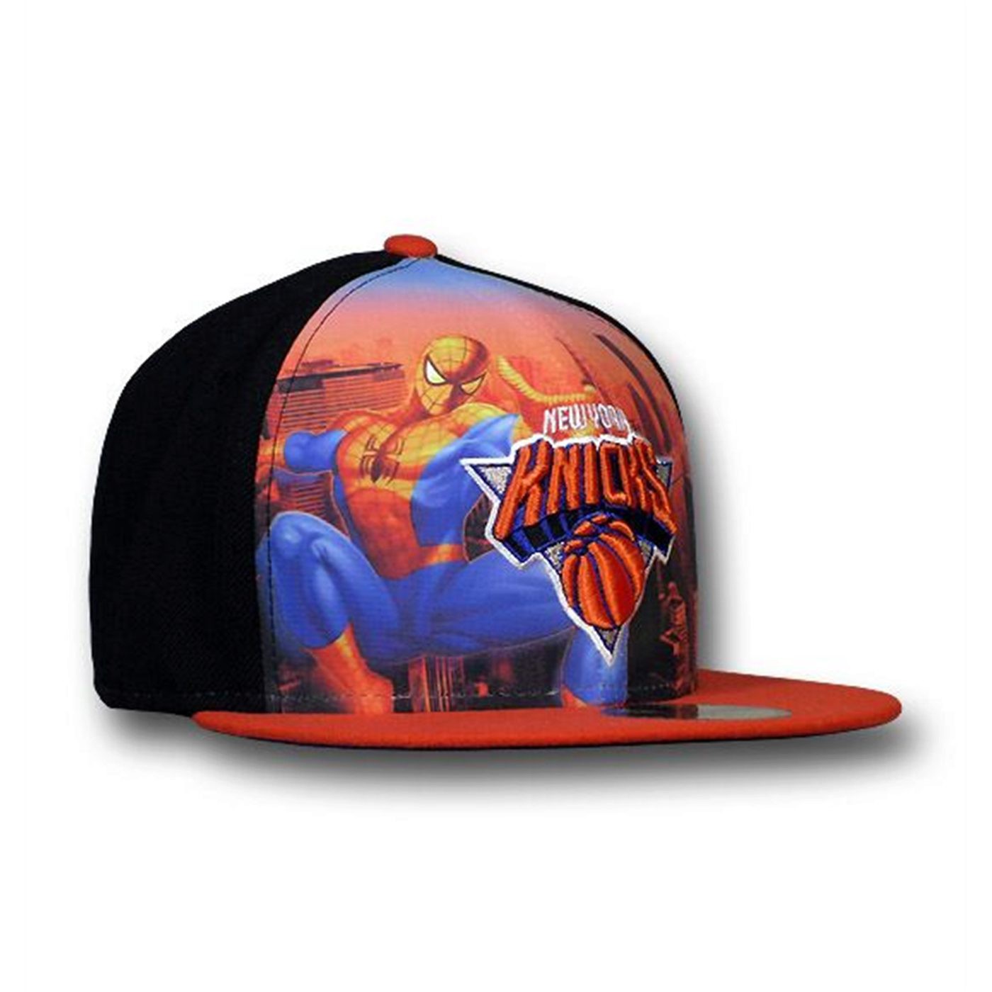 Spiderman New York Knicks 59Fifty Flat Billed Cap