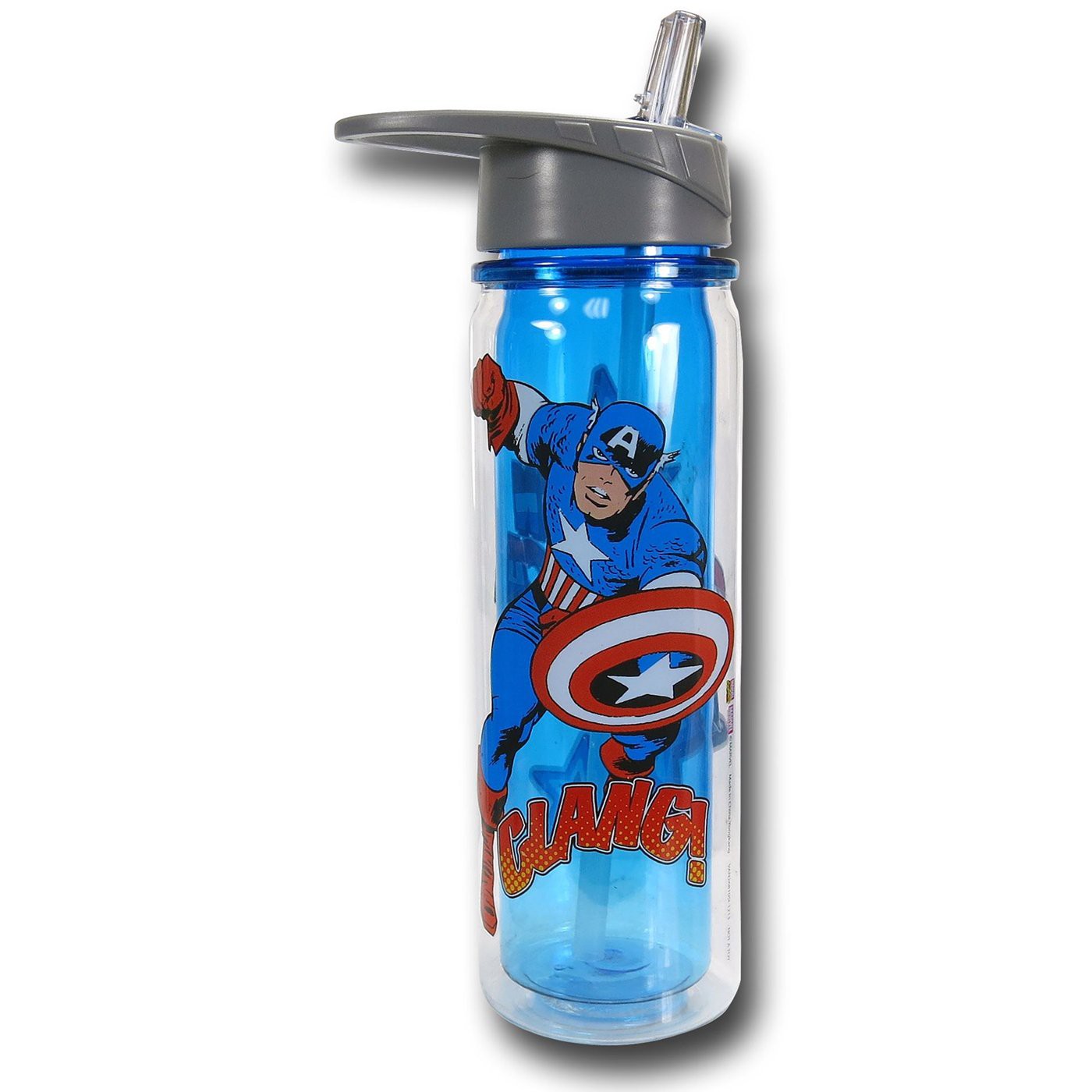 Captain America Flip-Top Double-Wall Water Bottle