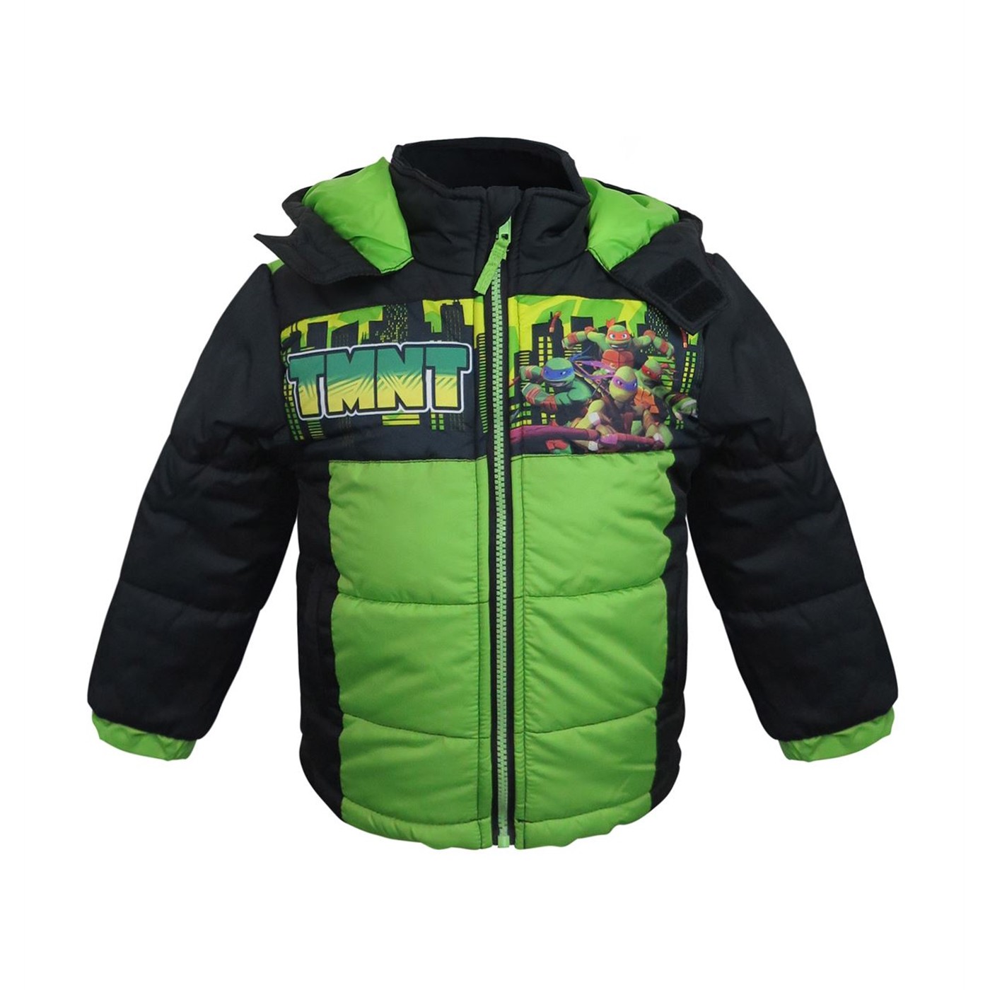 TMNT Kids Green Puffer Jacket