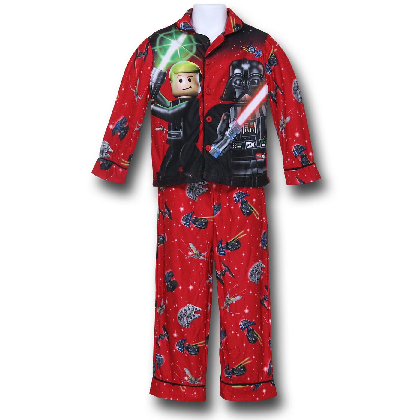Star Wars Lego Red Button-Up Kids Pajamas