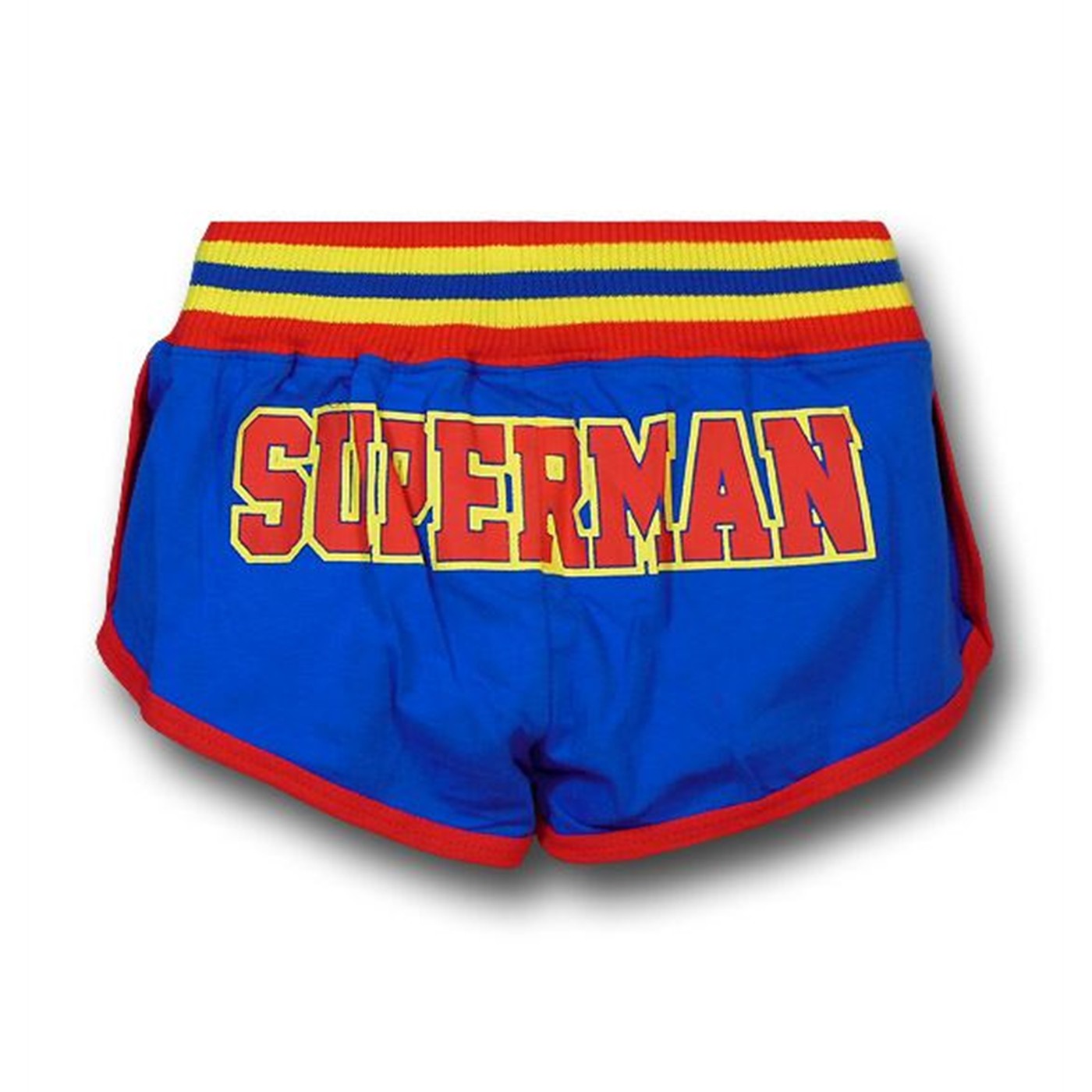 Superman Juniors Striped Logo Short Shorts