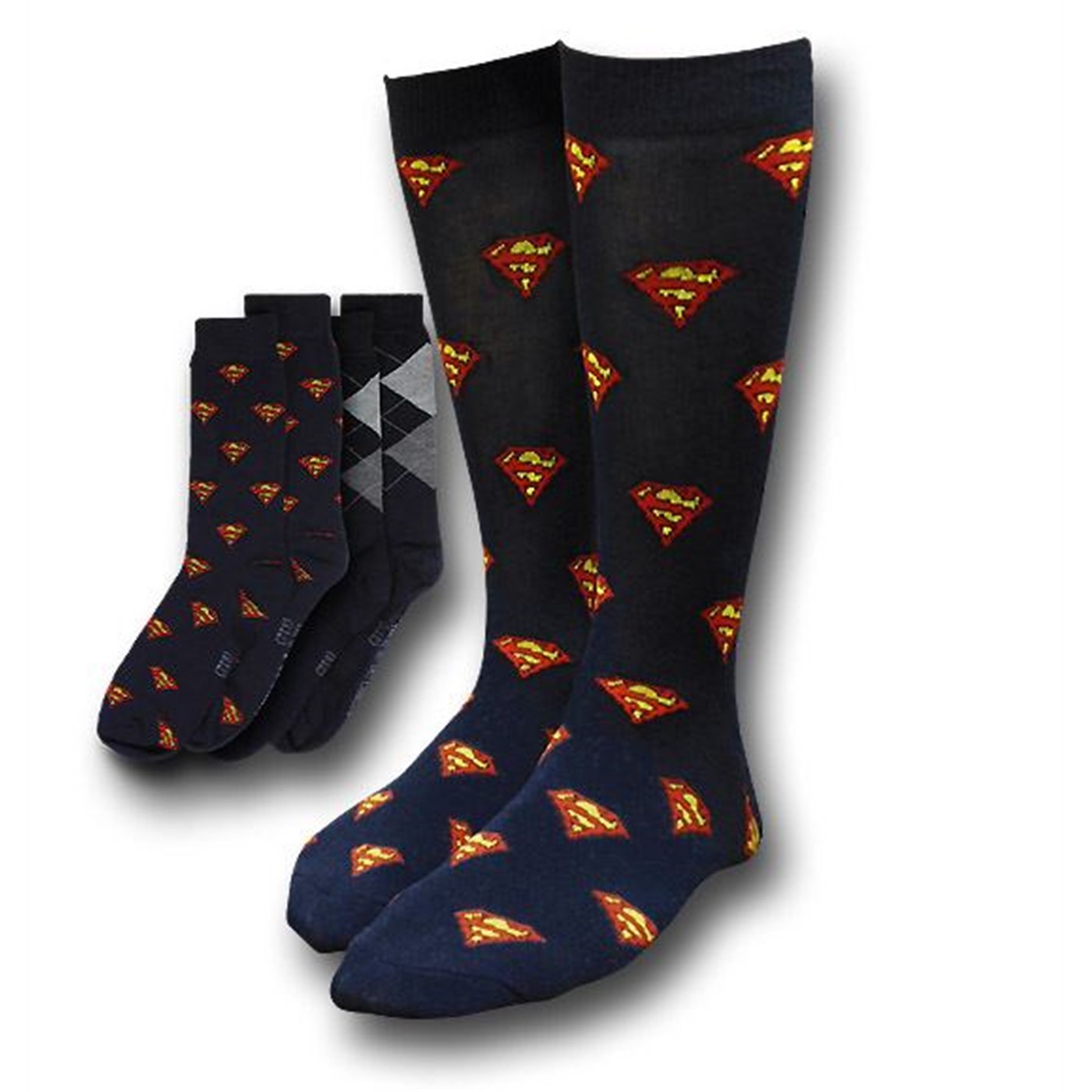 Superman Mini Symbols and Argyle Socks 2-Pack