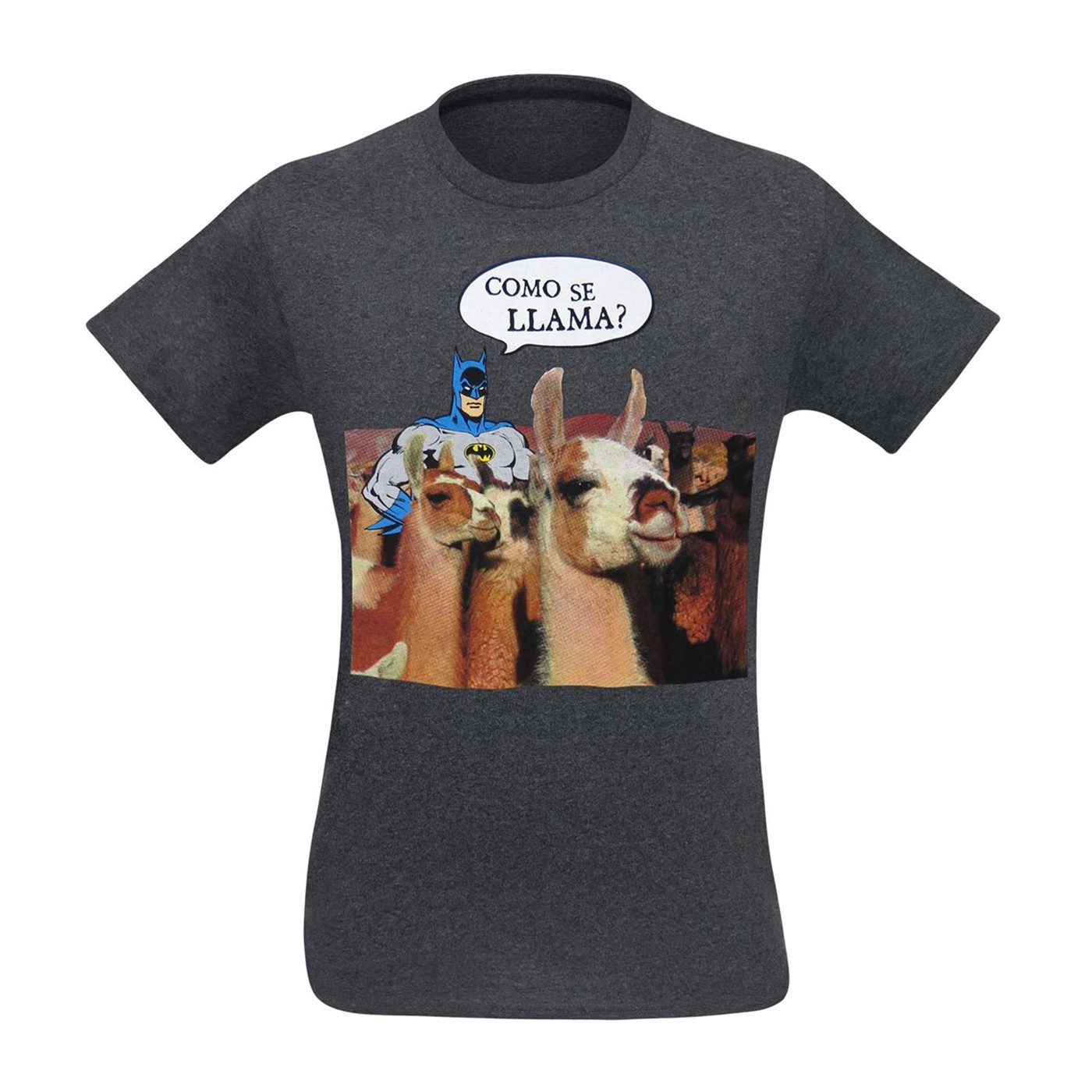 Men's Batman 'Como Se Llama?' Charcoal T-Shirt Men's Batman 'Como Se Llama?' Charcoal T-Shirt