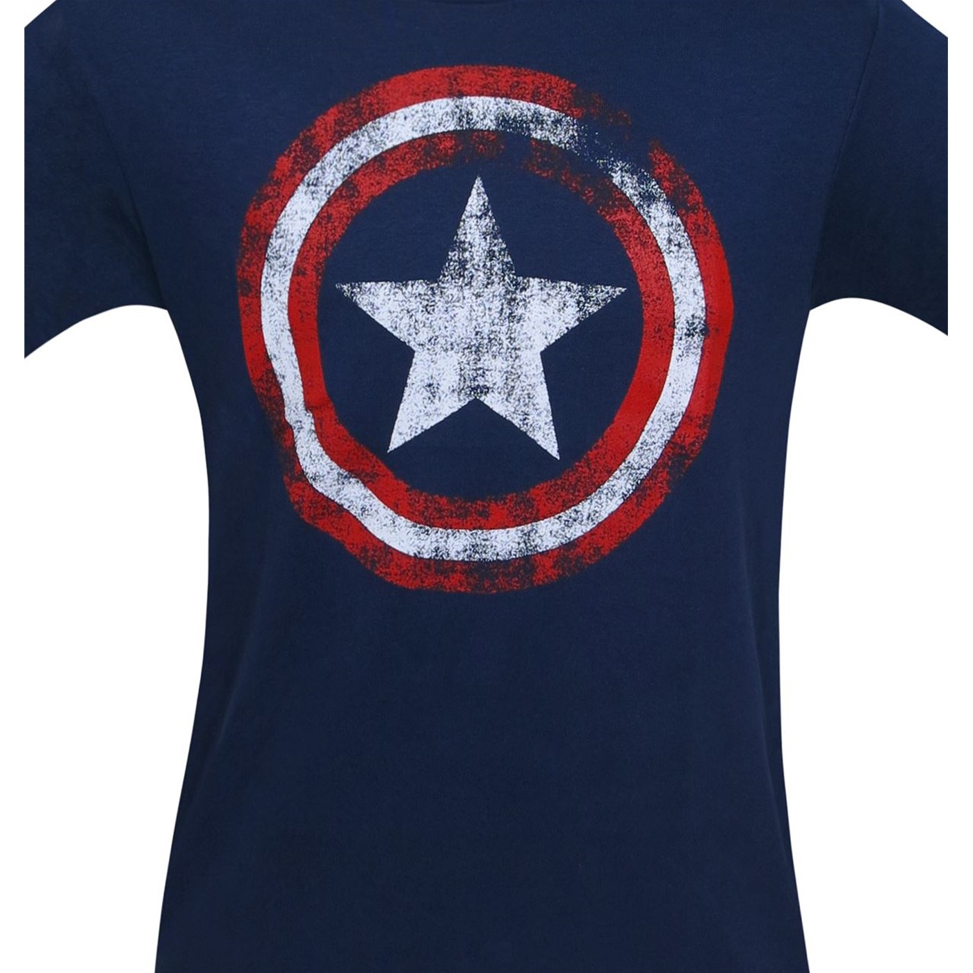 Captain America Distressed Shield Navy T-Shirt