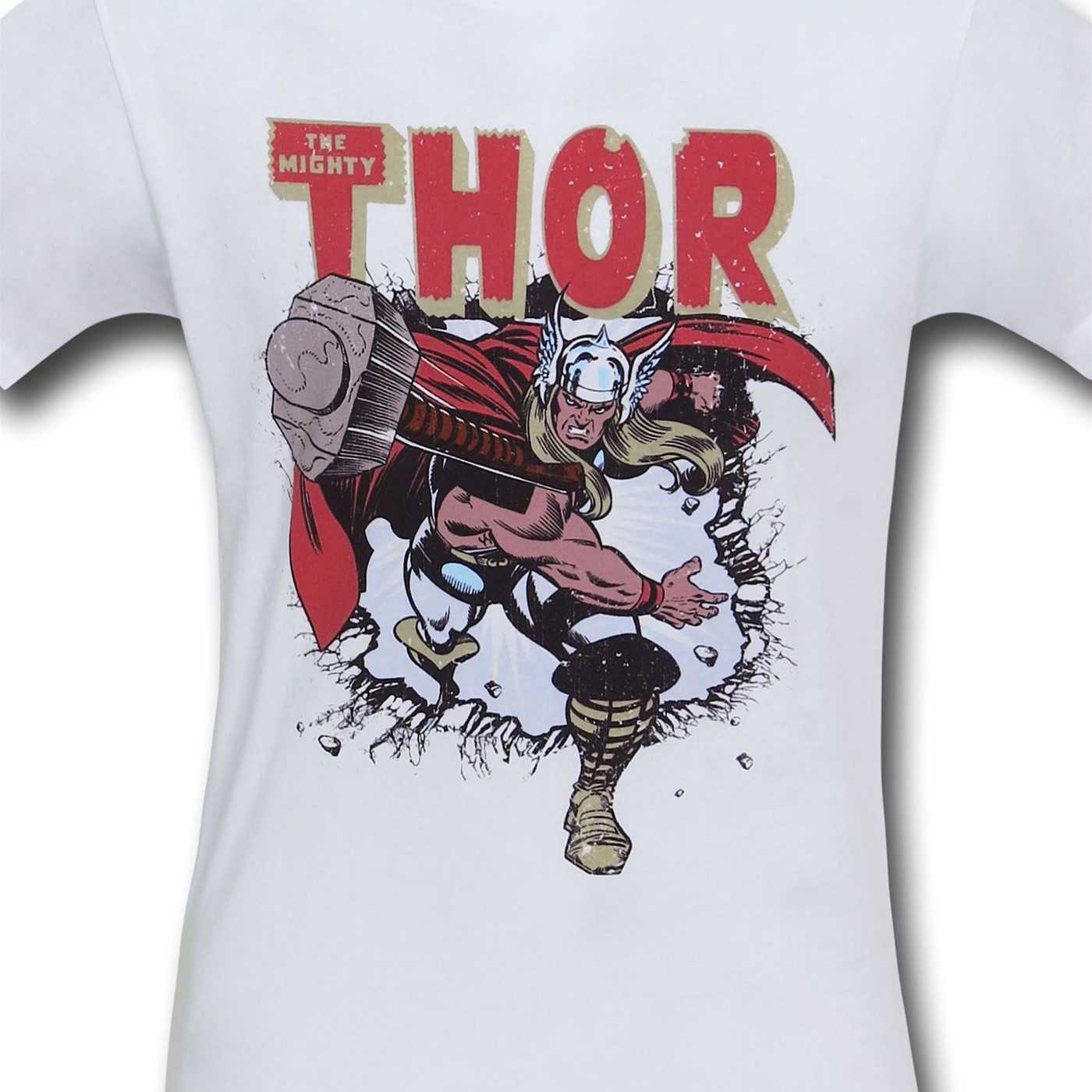Thor Hammer Throw on White T-Shirt
