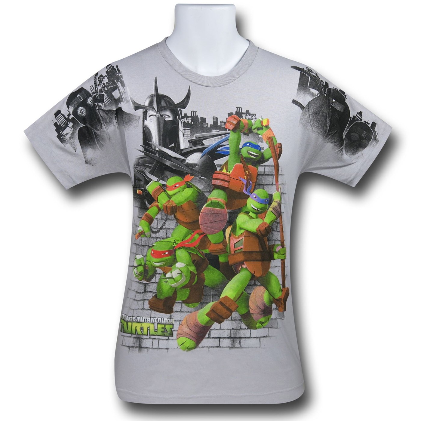 TMNT Villain Background Sublimated Grey T-Shirt