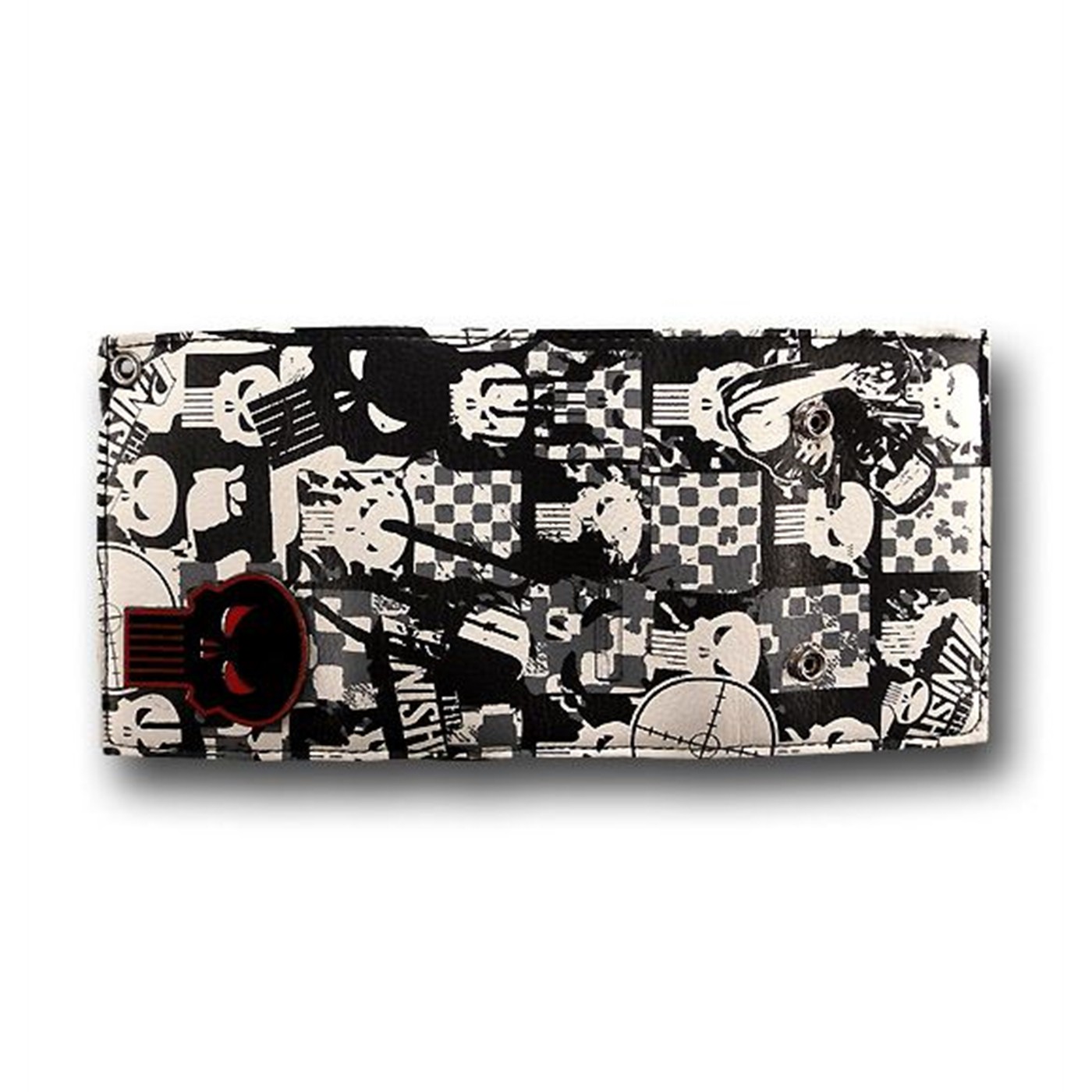 Punisher Multi Skulls Metal Skull Leather Wallet