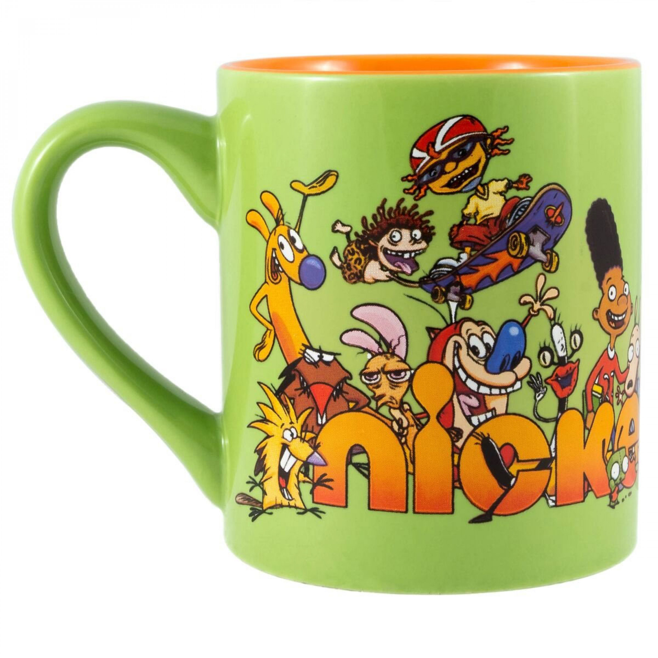 TV Shows Nickelodeon 90's Logo & Characters Green Mug