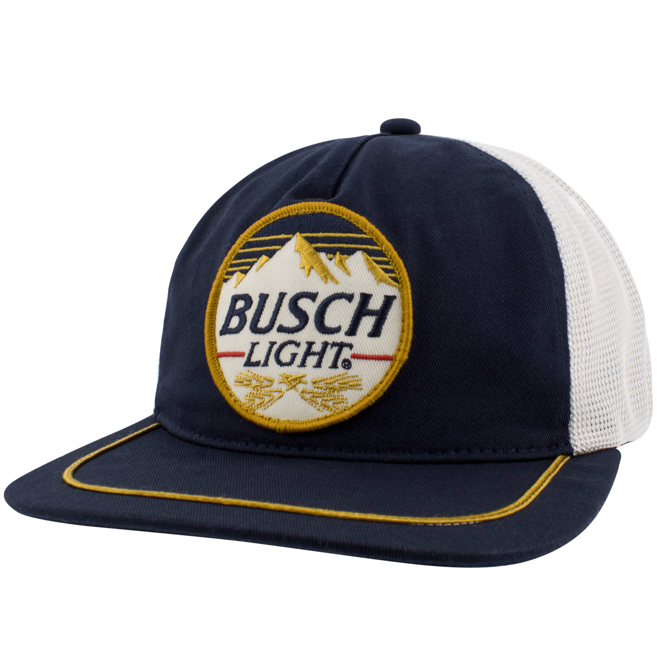 Busch Light Vintage Logo Embroidered Twill Patch Flat Bill Hat | Brew ...