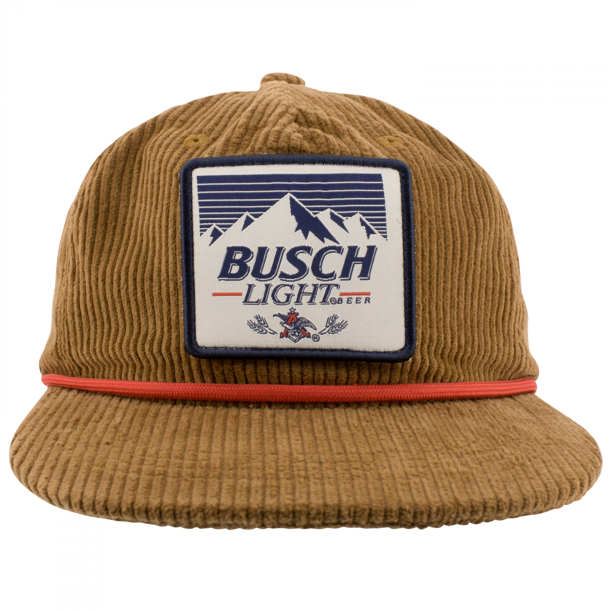 Busch Light Vintage Logo 3D Woven Patch Brown Colorway Flat Bill Hat | Brew-Shirts.com