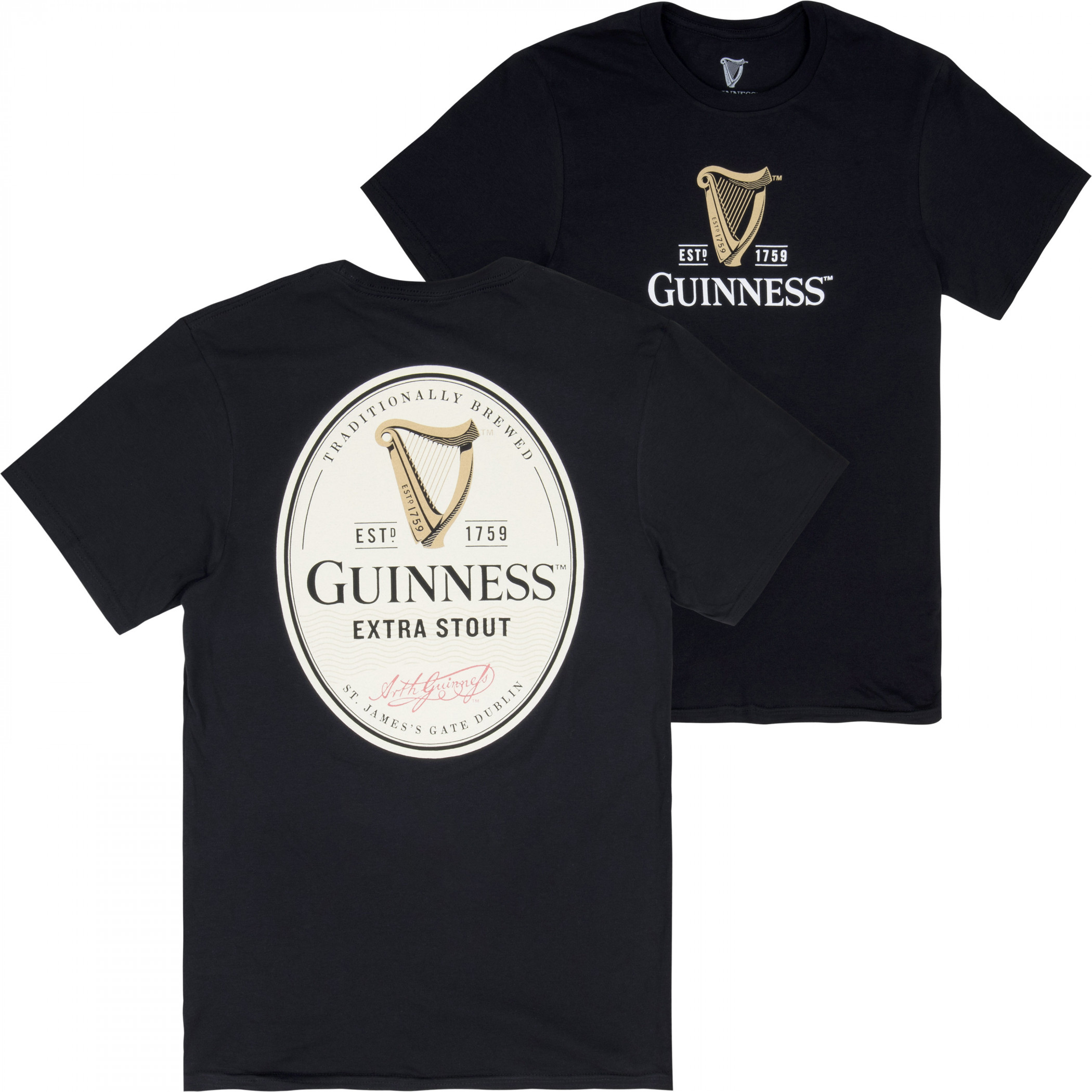 Guinness Extra Stout Label Front and Back T-Shirt | Brew-Shirts.com