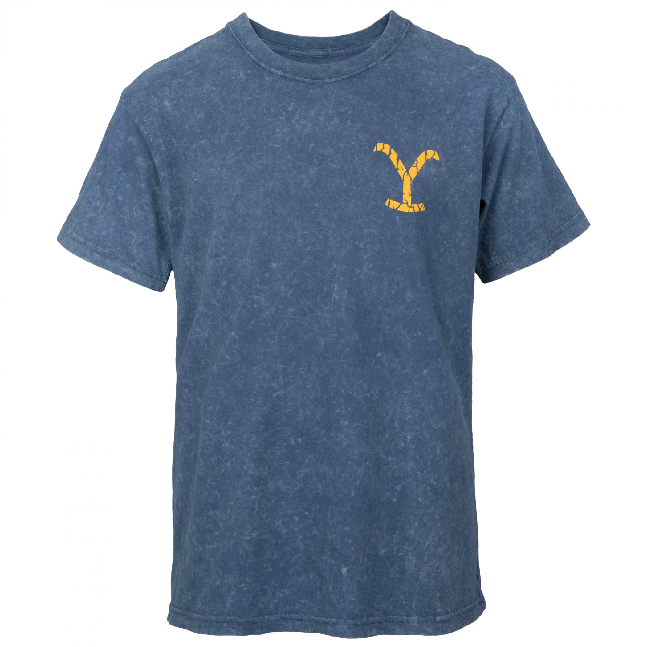 Yellowstone Dutton Ranch Distressed Logo Blue Front and Back T-Shirt ...