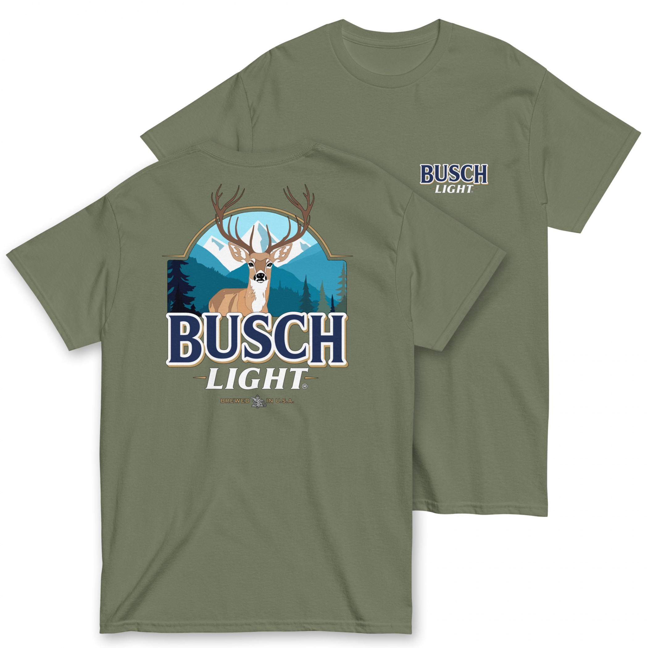Busch Light Deer Hunting Green T-Shirt Green | eBay
