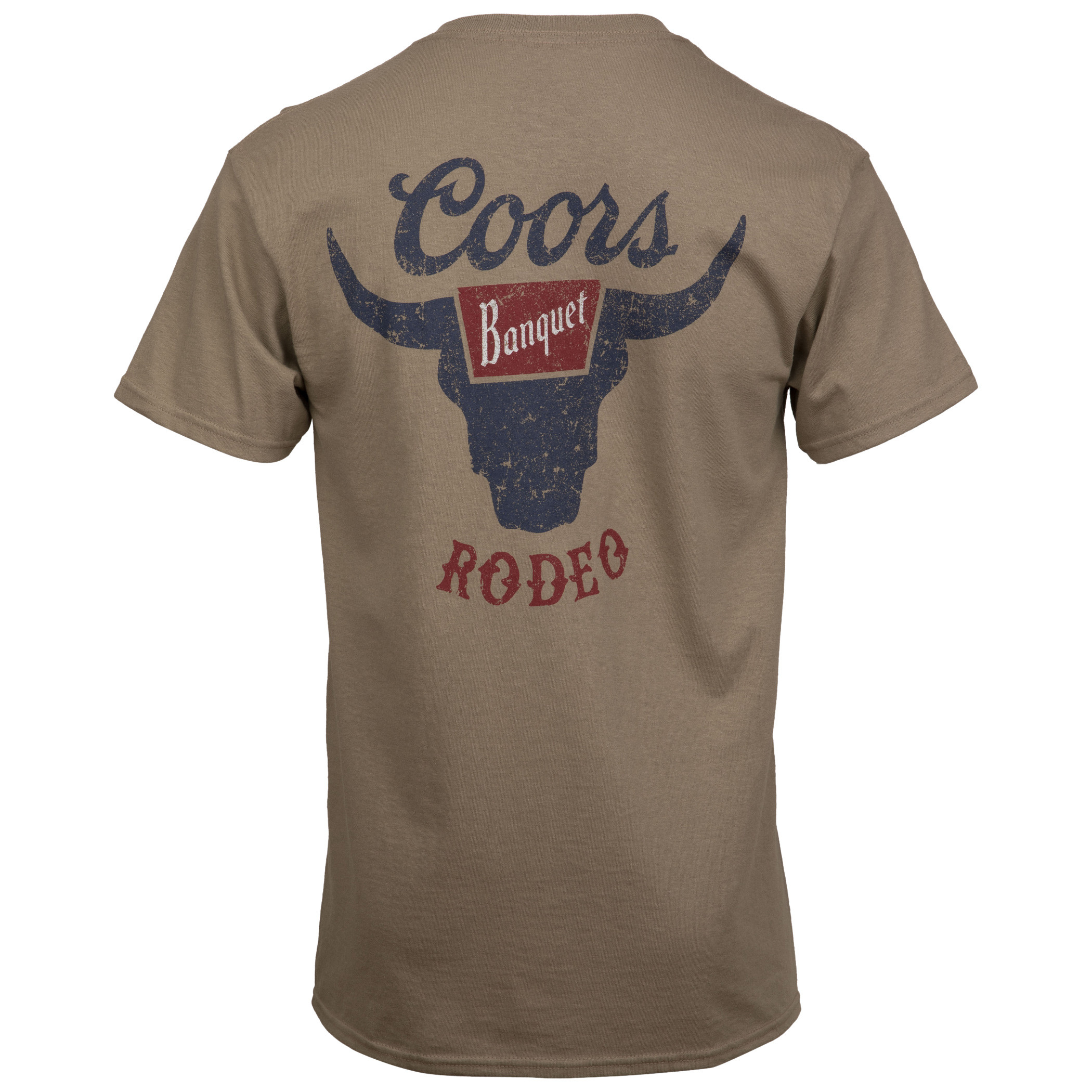 Coors Banquet Rodeo Logo Distressed Front and Back Tan T-Shirt | Brew ...