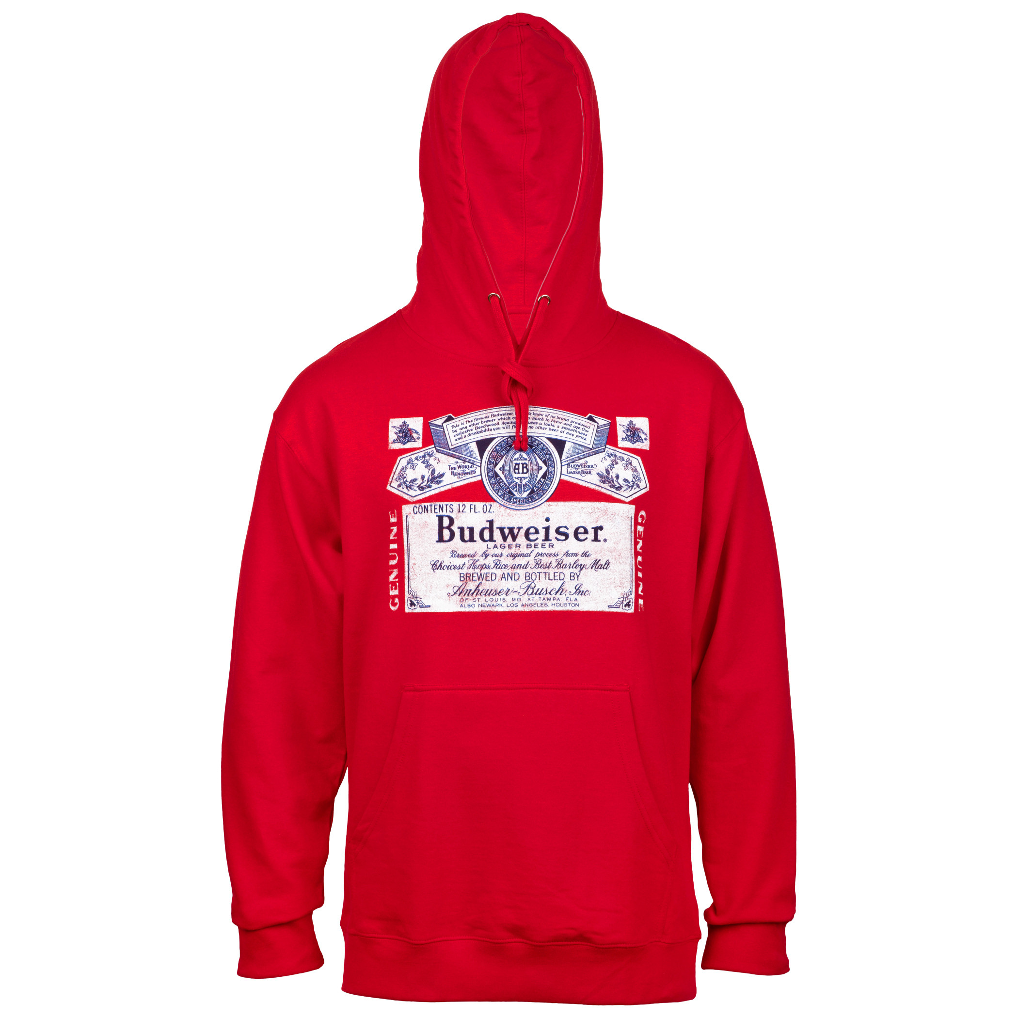 Budweiser Classic Logo Red Hoodie Sweatshirt | Brew-Shirts.com