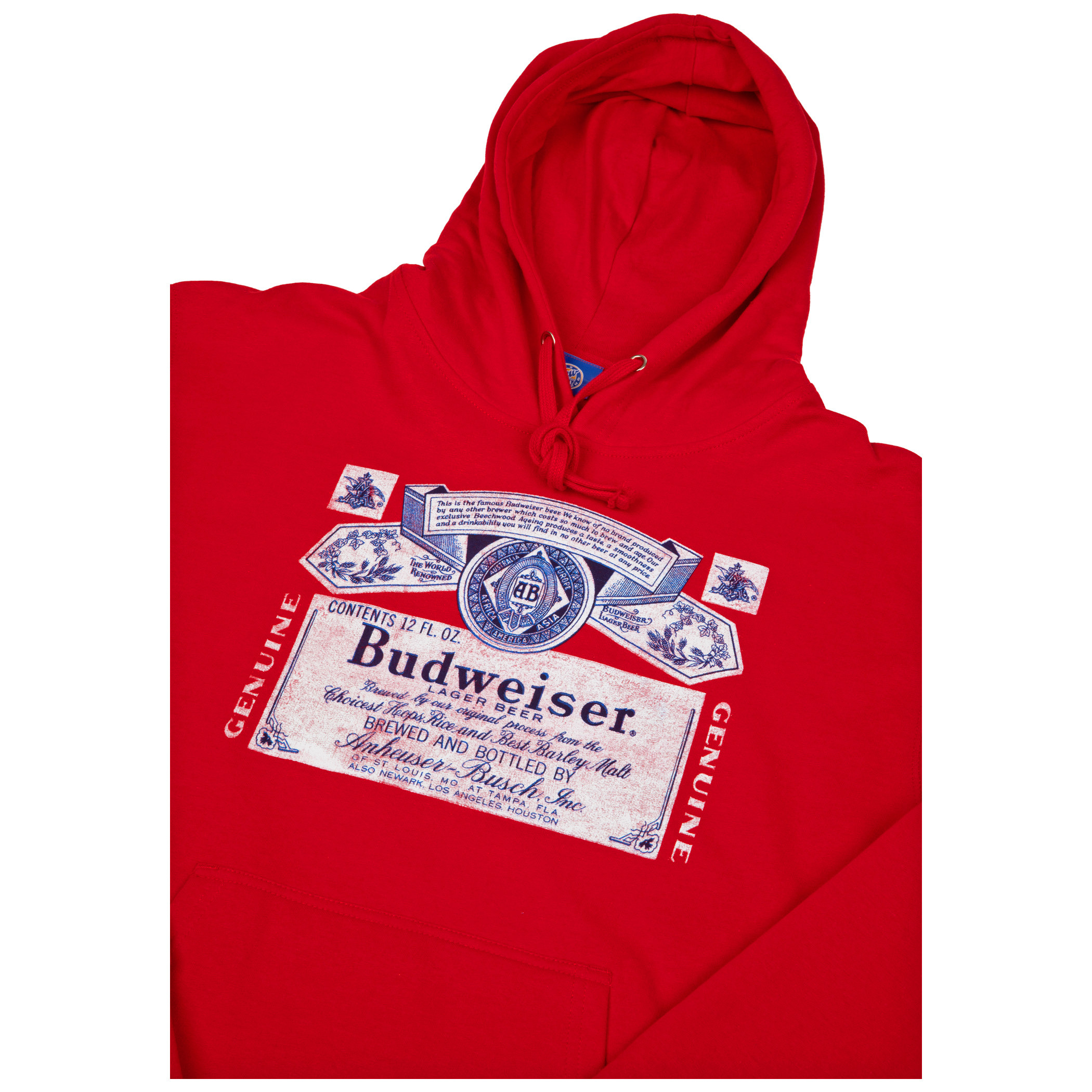 Budweiser Classic Logo Red Hoodie Sweatshirt | Brew-Shirts.com