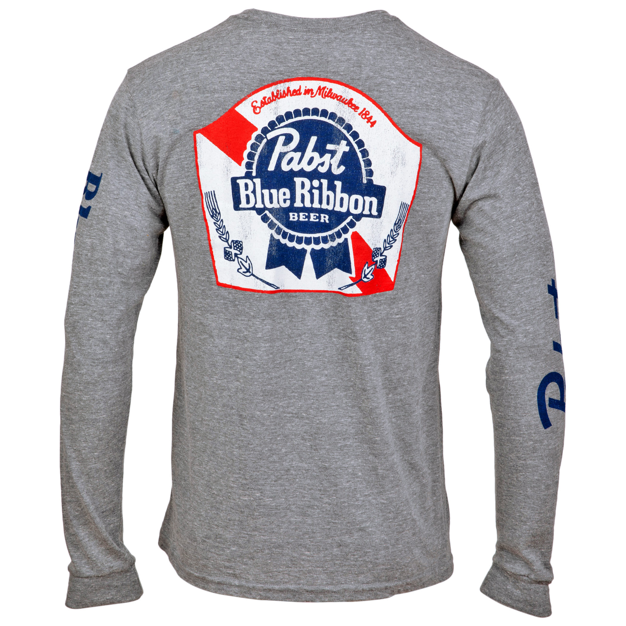 Pabst Blue Ribbon Beer Logo and Sleeve Print Long Sleeve Shirt | Brew ...