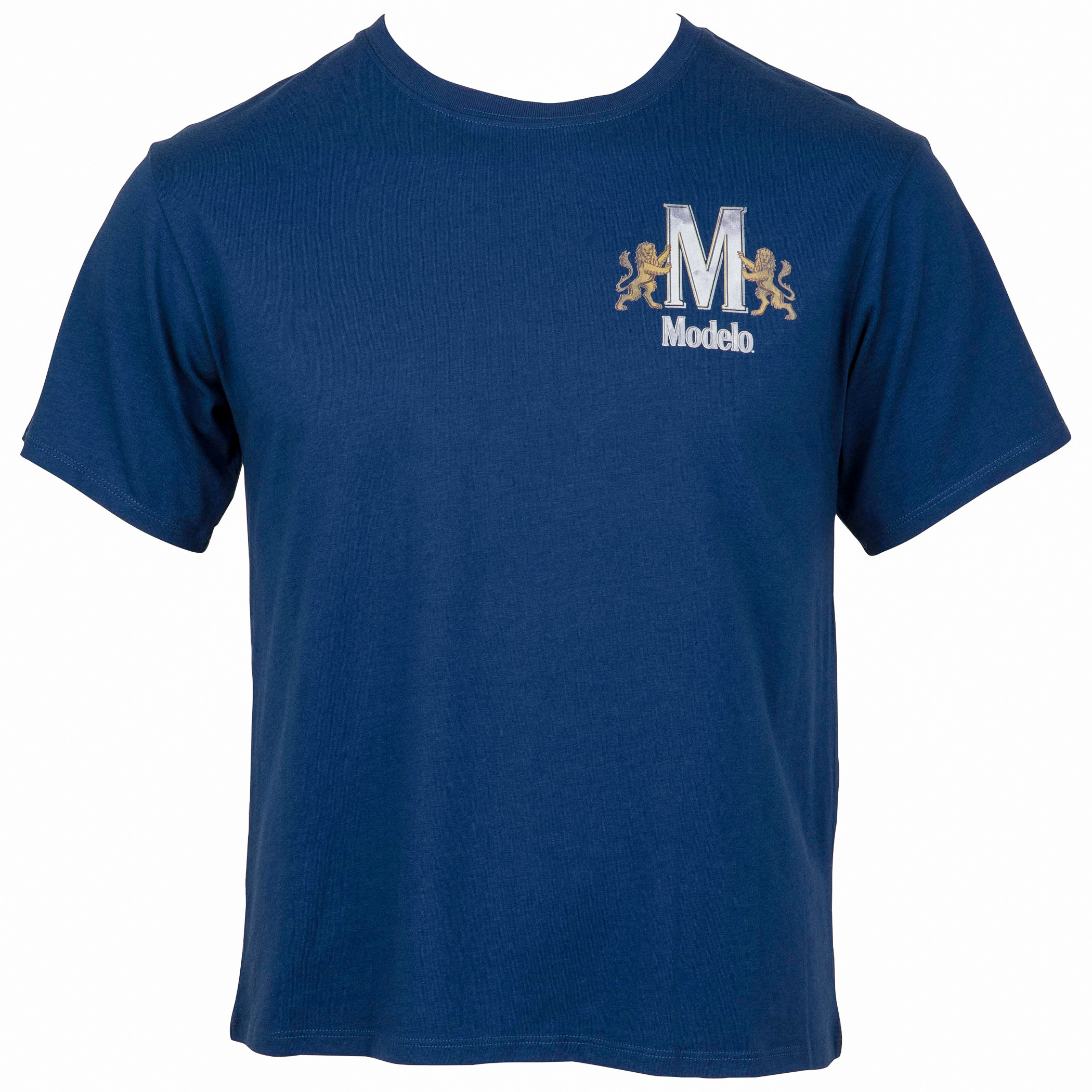 Modelo Logo Front Back Crew Royal Blue Colorway T-Shirt | Brew-Shirts.com