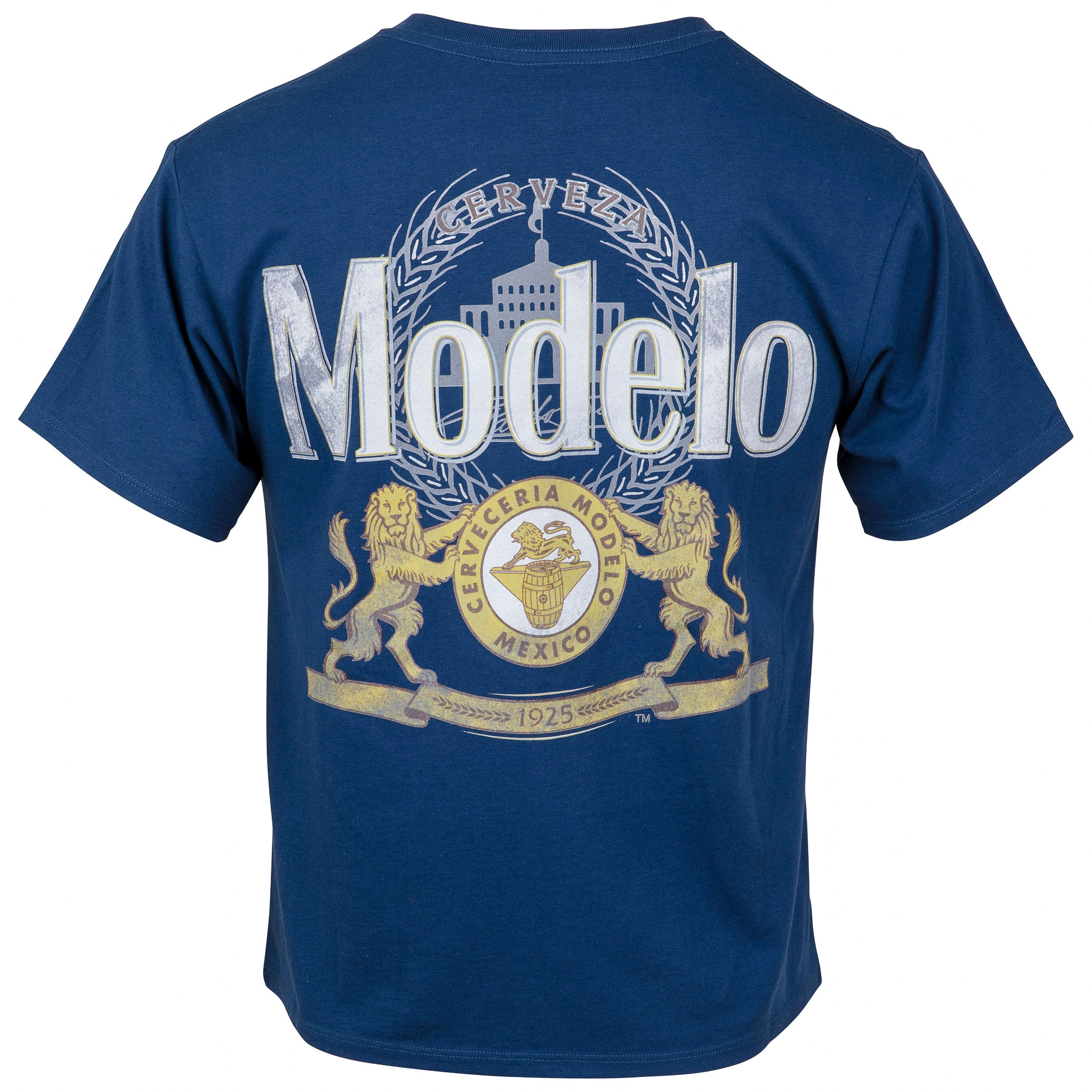 Modelo Logo Front Back Crew Royal Blue Colorway T-Shirt | Brew-Shirts.com