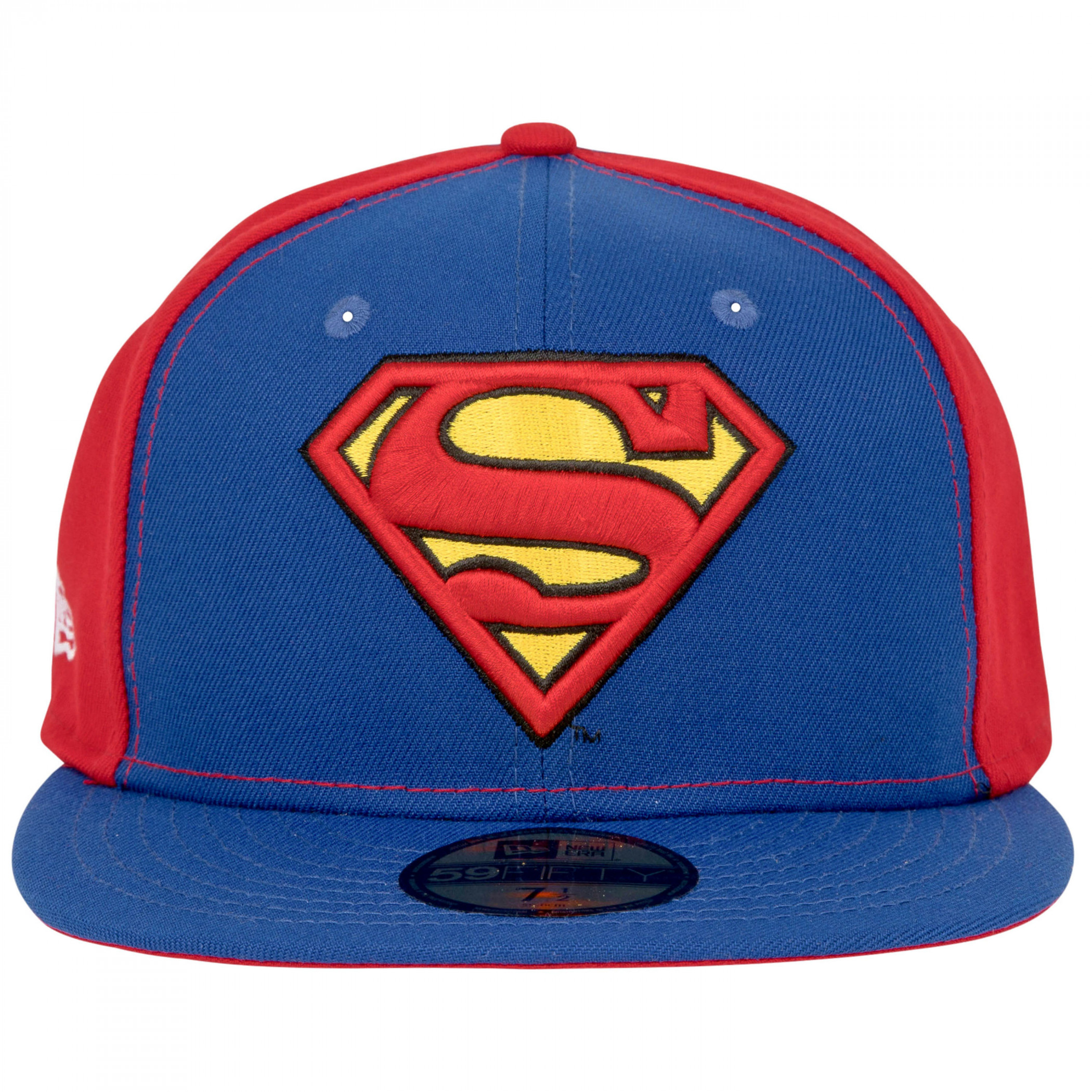Superman Logo Blue & Red Panels New Era 59Fifty Fitted Hat Multi-Color ...