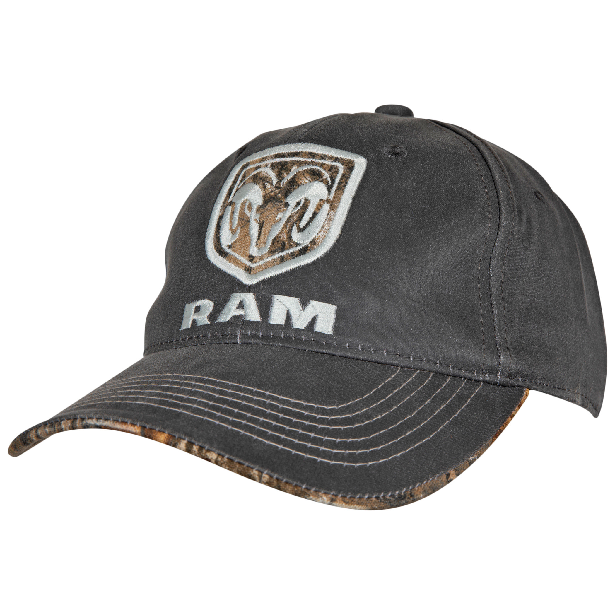 Ram Woven Patch Camo Logo Pre-Curved Adjustable Hat | Brew-Shirts.com