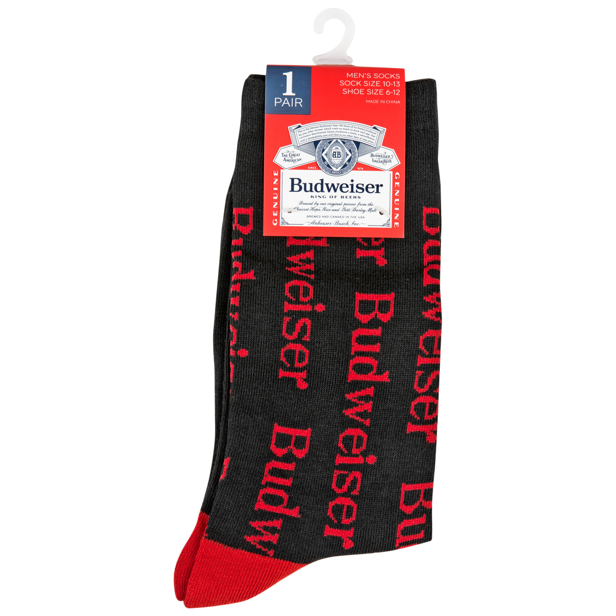 Budweiser All Over Pattern Logo Crew Socks | Brew-Shirts.com