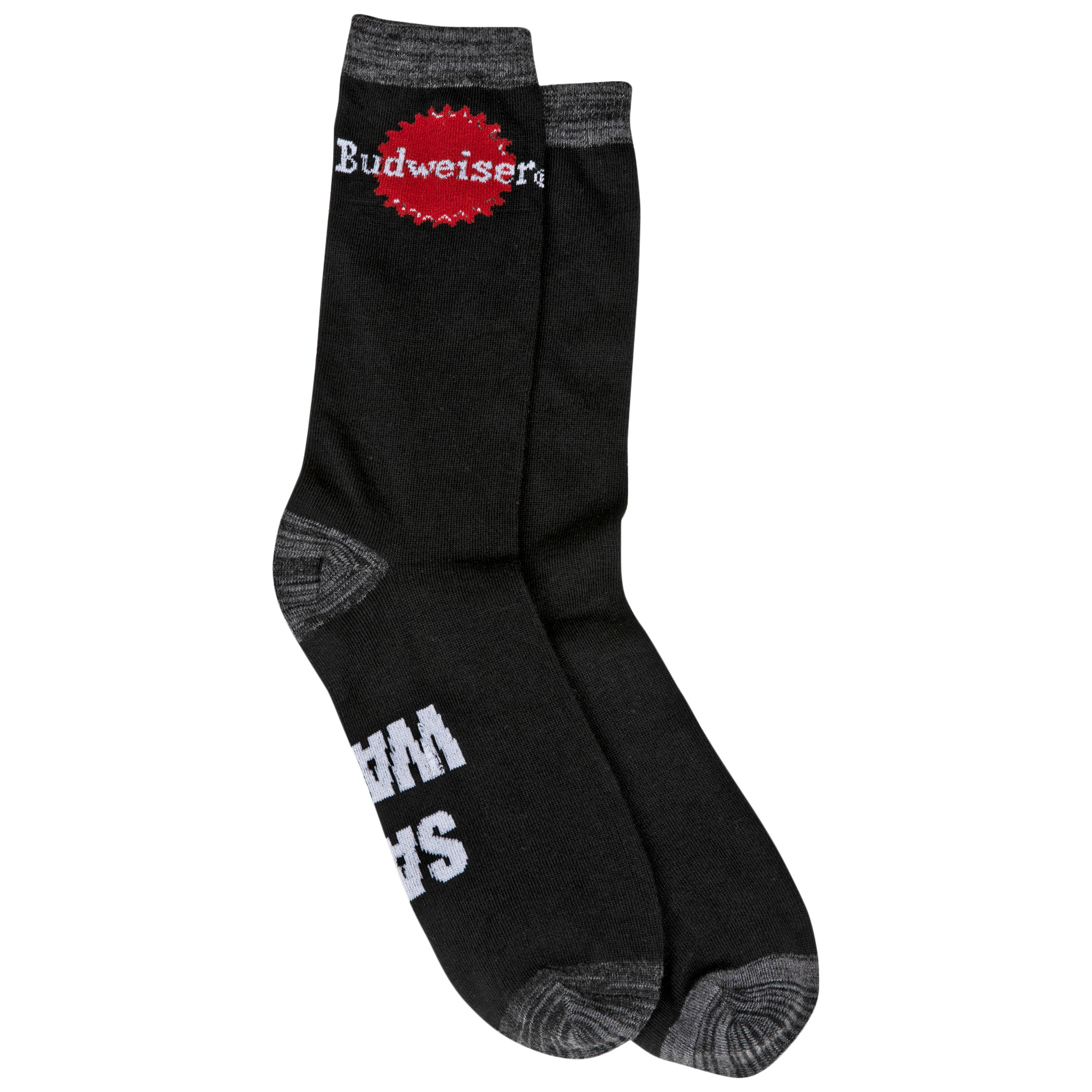 Budweiser Save Water Drink Beer Bottom Print Crew Socks | Brew-Shirts.com
