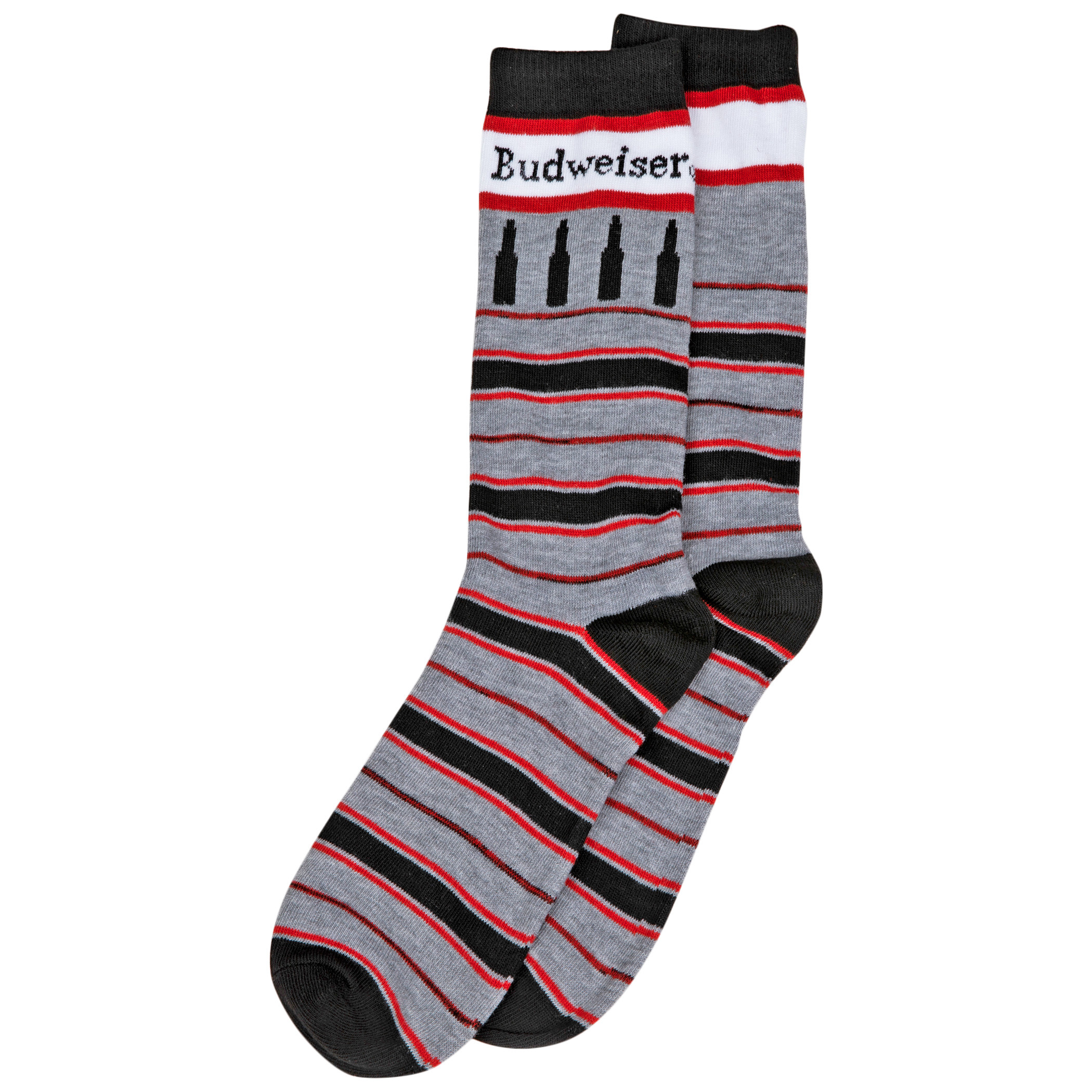 Budweiser Bottles and Stripes Crew Socks | Brew-Shirts.com