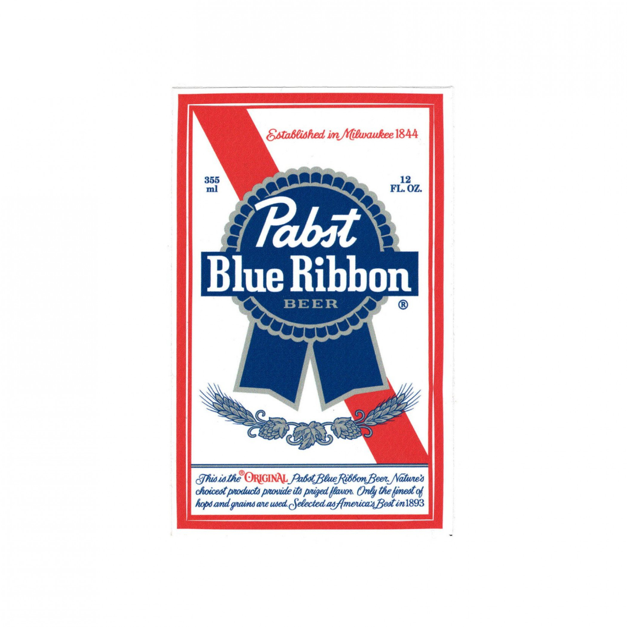 Pabst Blue Ribbon Label Sticker | Brew-Shirts.com