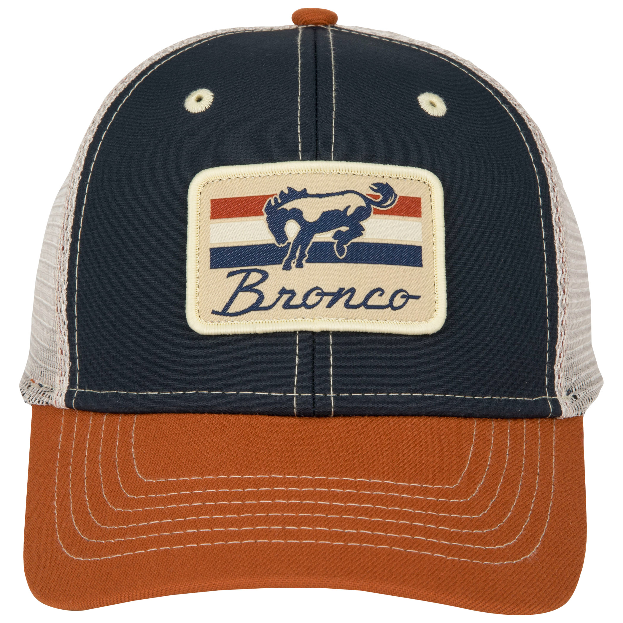 Ford Bronco Red White and Blue Logo Mesh Back Hat | Brew-Shirts.com