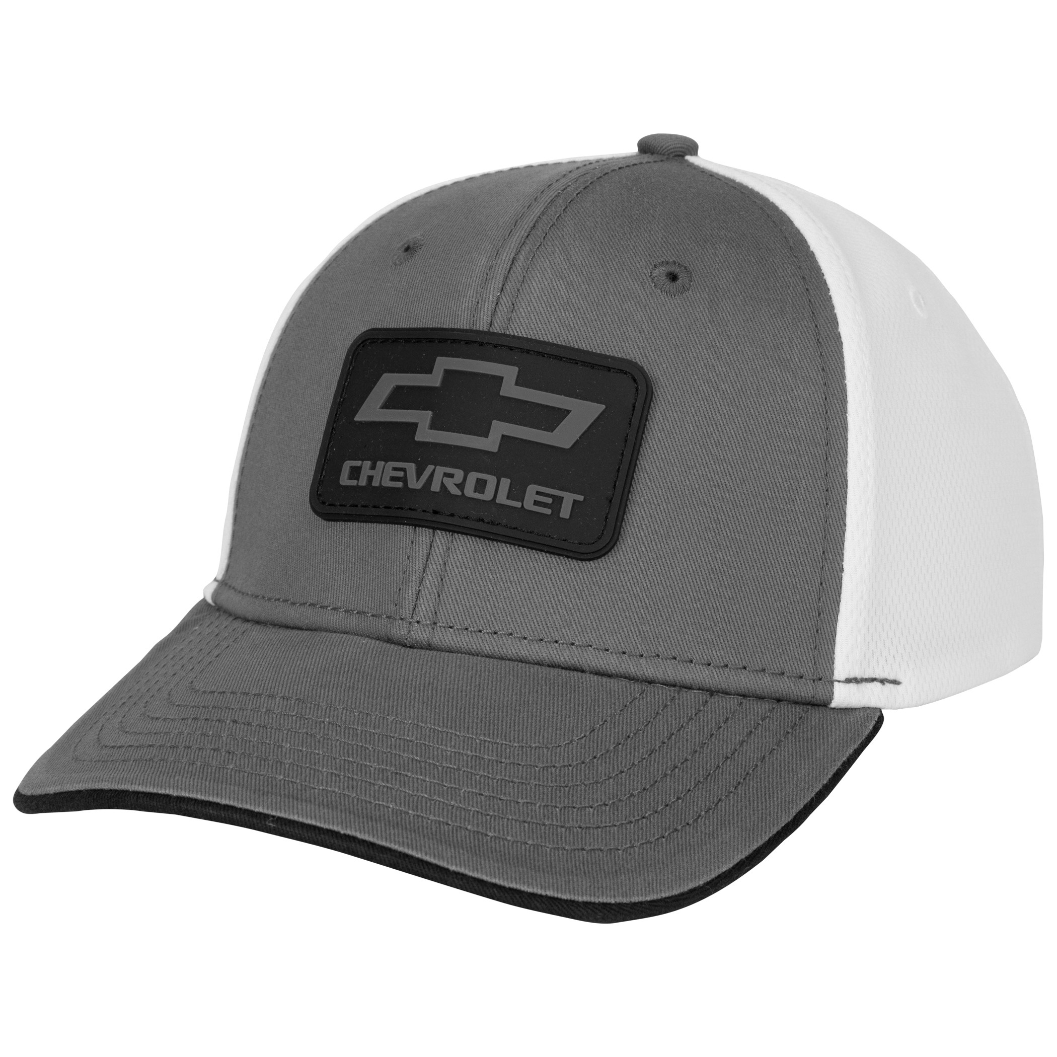 Chevy Chevrolet Rubber Patch Logo Grey Colorway Mesh Back Hat | Brew ...