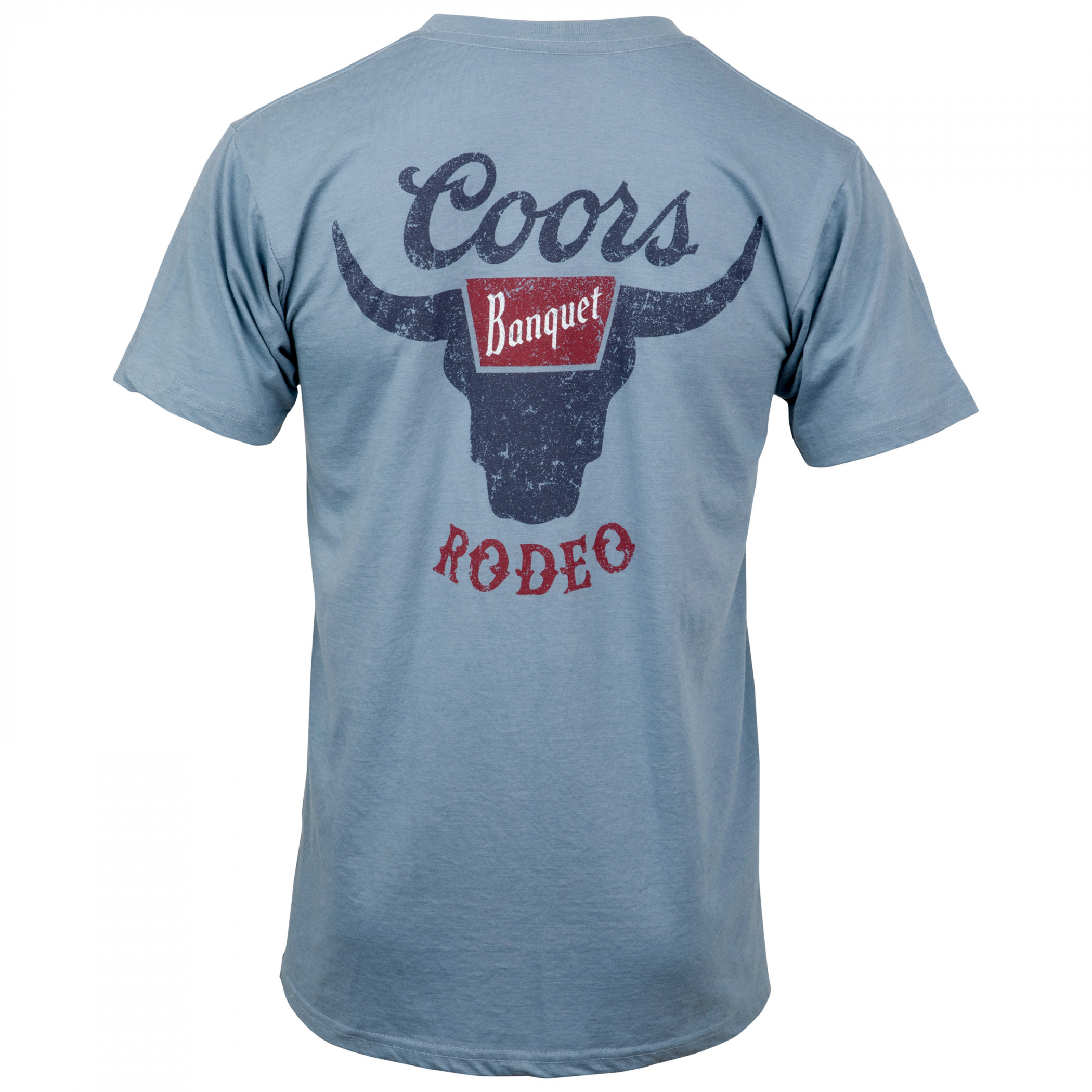 Coors Banquet Rodeo Logo Distressed Front and Back Dusty Blue T-Shirt ...