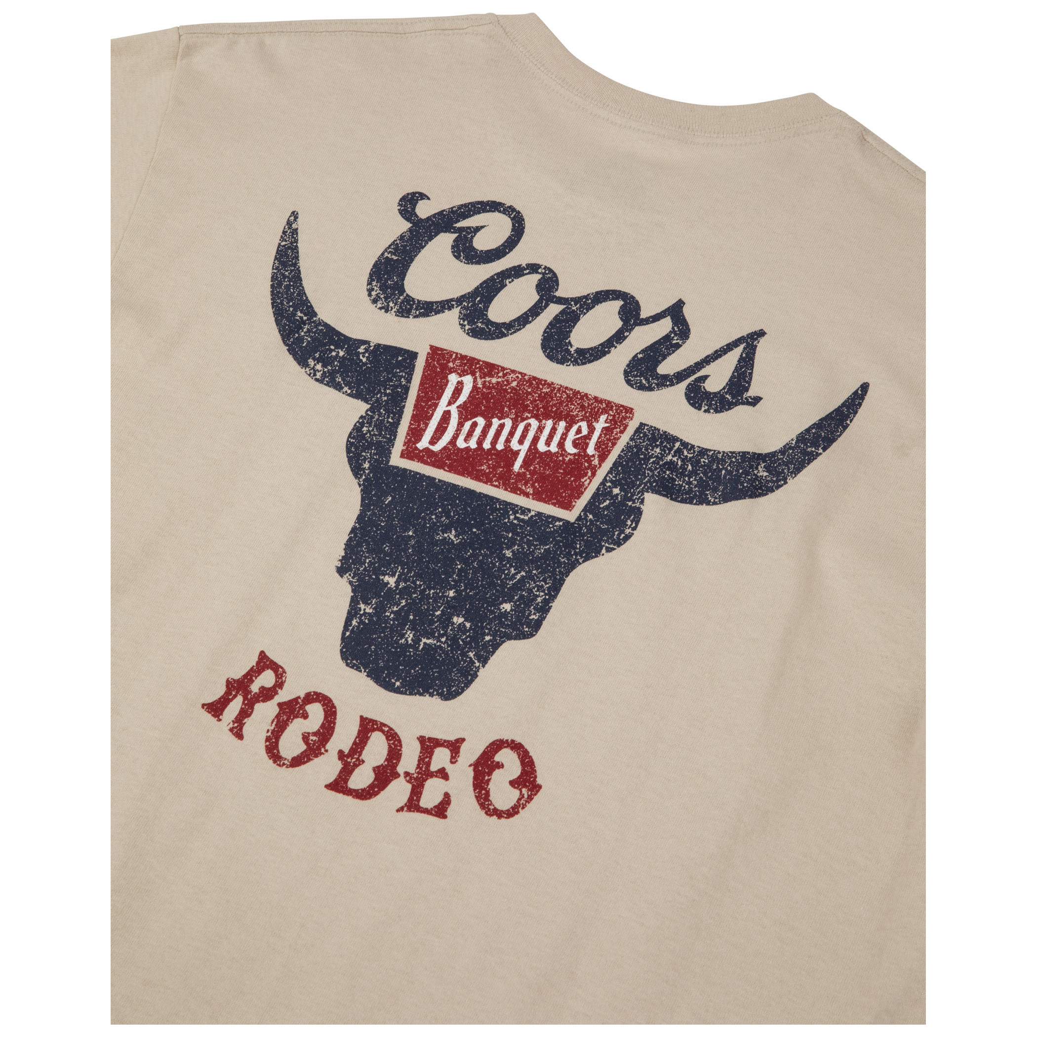 Coors Banquet Rodeo Logo Distressed Front and Back Natural T-Shirt ...