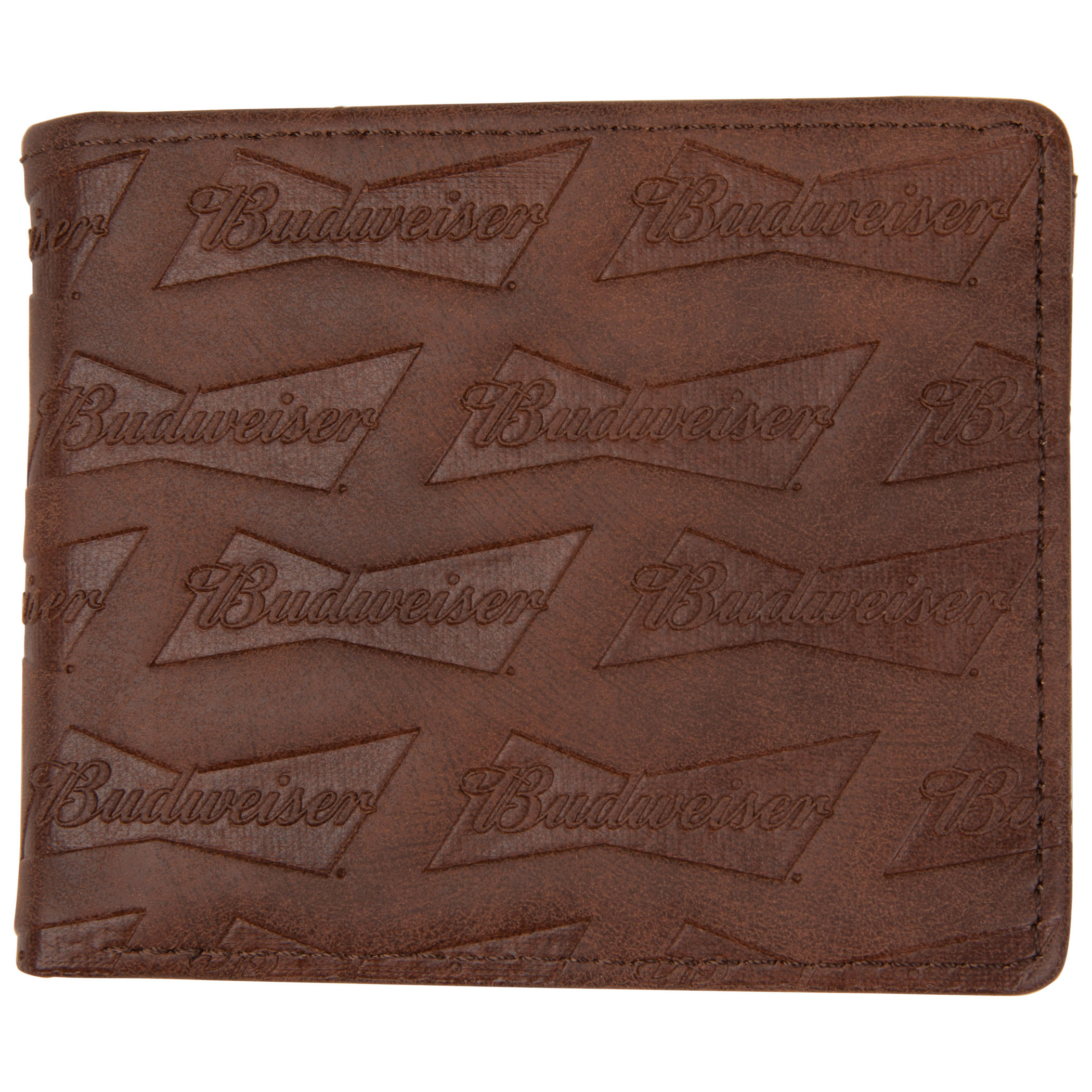 Budweiser Brown Bifold Wallet AOP Bowtie Deboss with ID Window | Brew ...