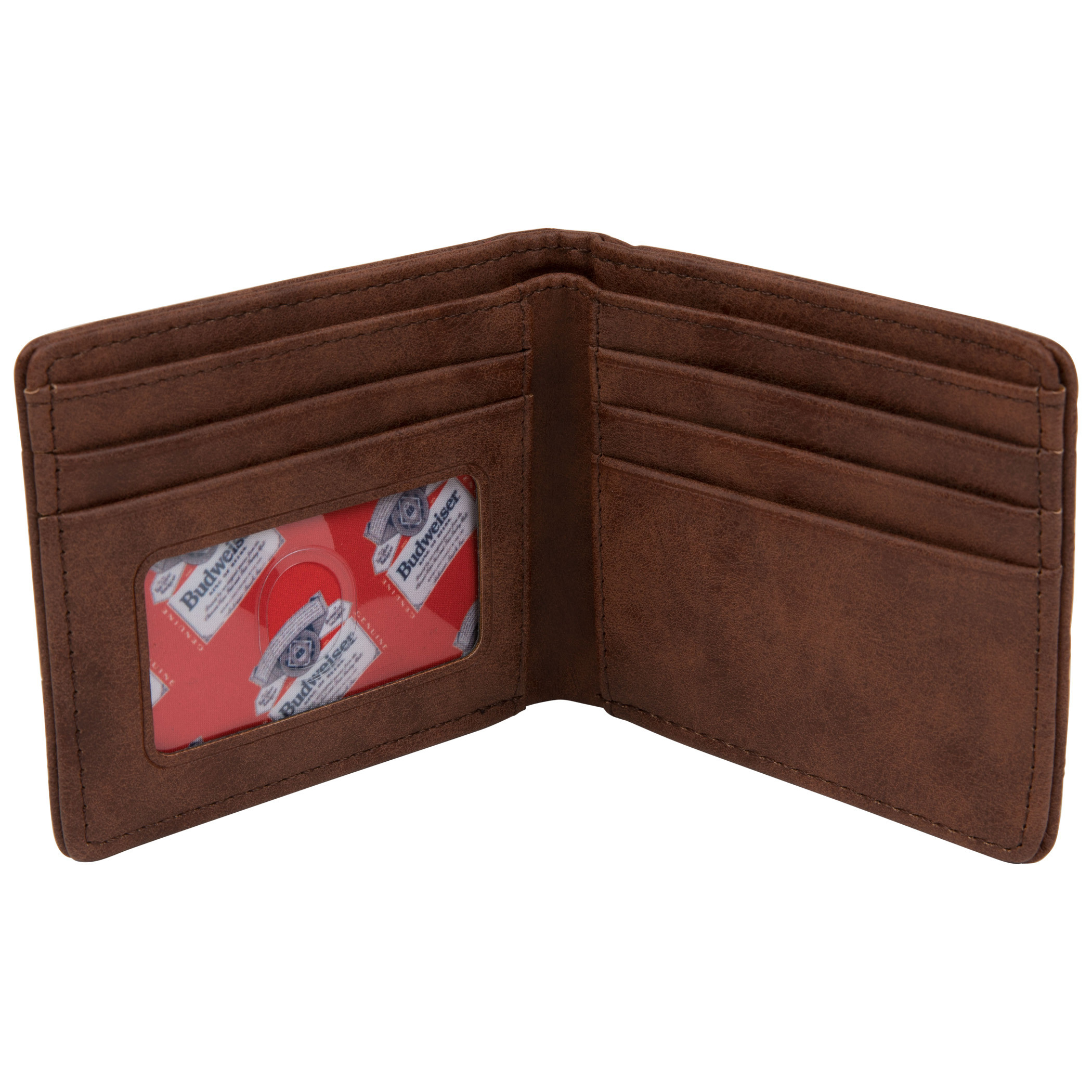 Budweiser Brown Bifold Wallet AOP Bowtie Deboss with ID Window | Brew ...